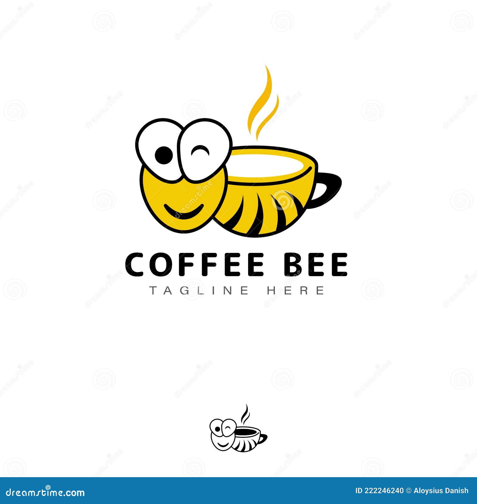 Coffee Bee Logo stock vector. Illustration of colorful - 222246240