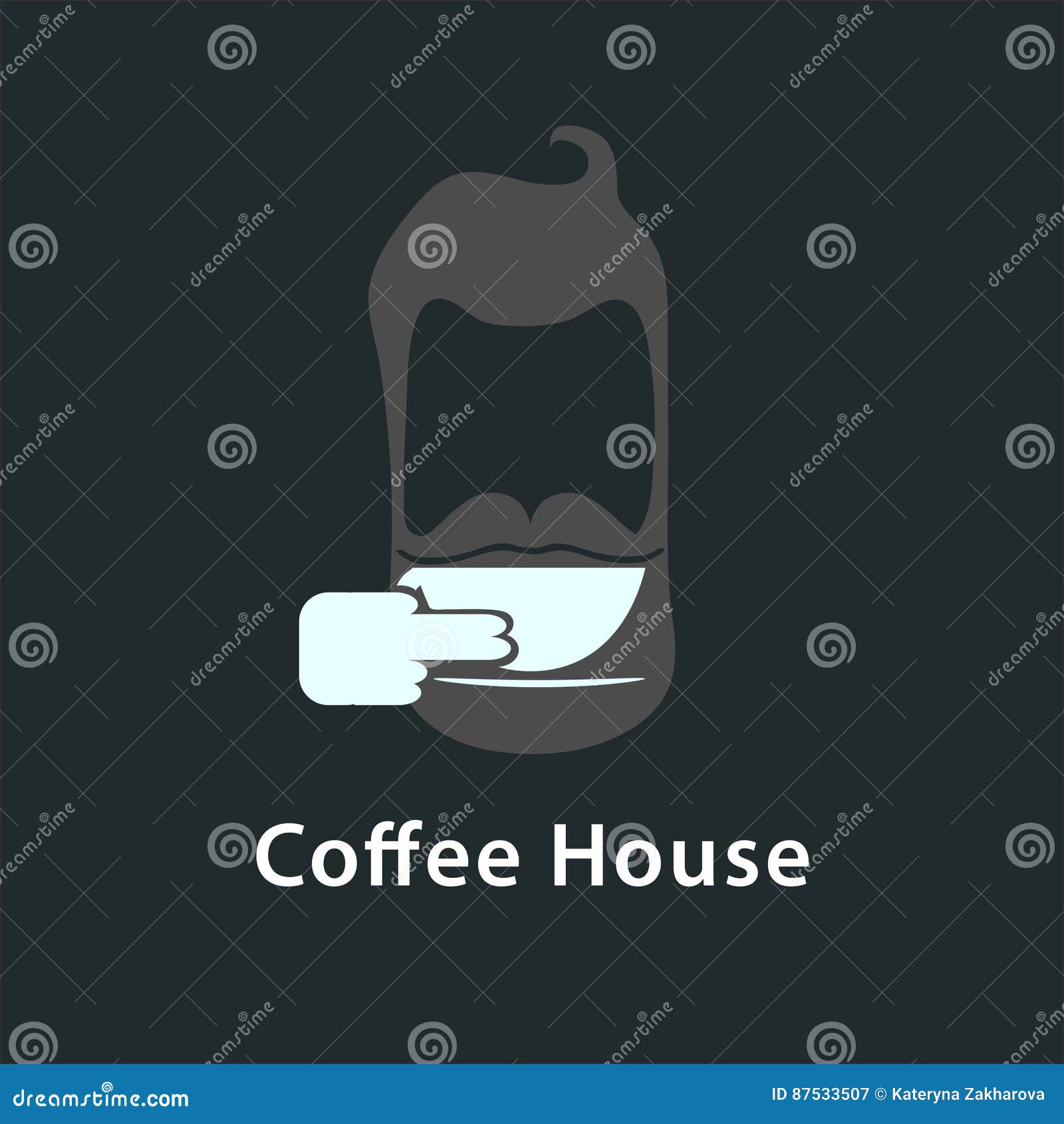 Logo with coffee man stock illustration. Illustration of service - 87533507