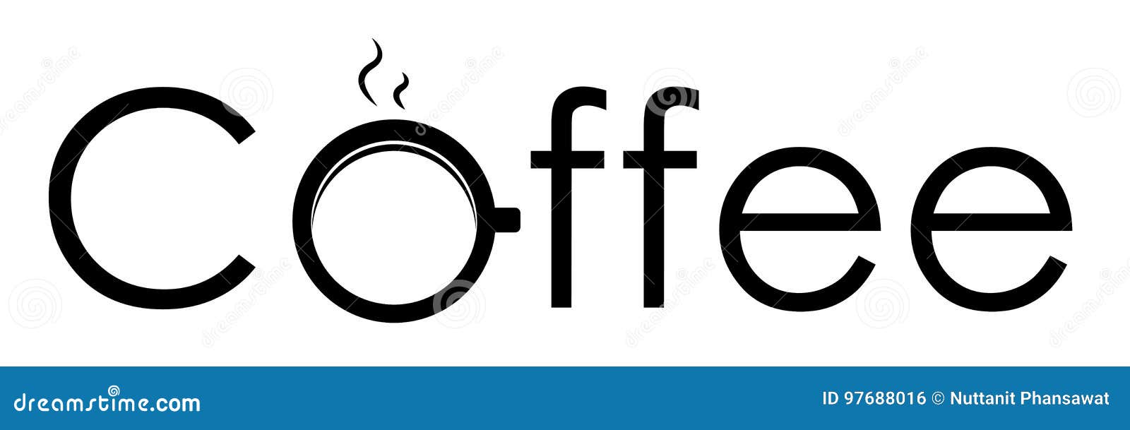 Logo coffee text graphic stock vector. Illustration of symbol - 97688016