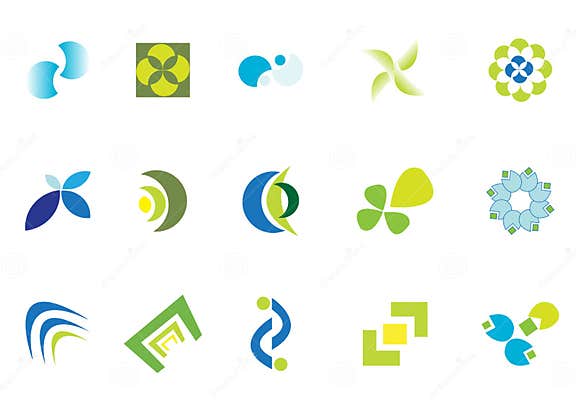 Logo collection stock vector. Illustration of green, idea - 5902288