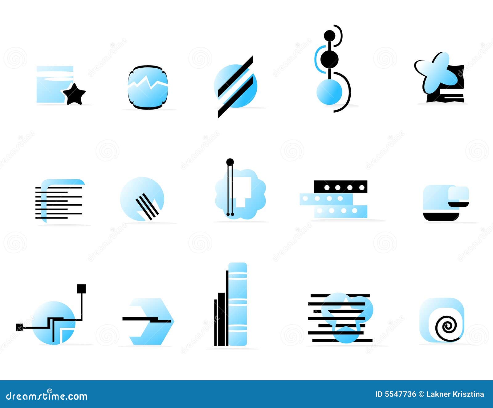 Logo collection-blue stock vector. Illustration of graphic - 5547736