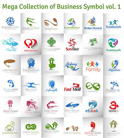 Logo Collection stock vector. Illustration of button - 56104680