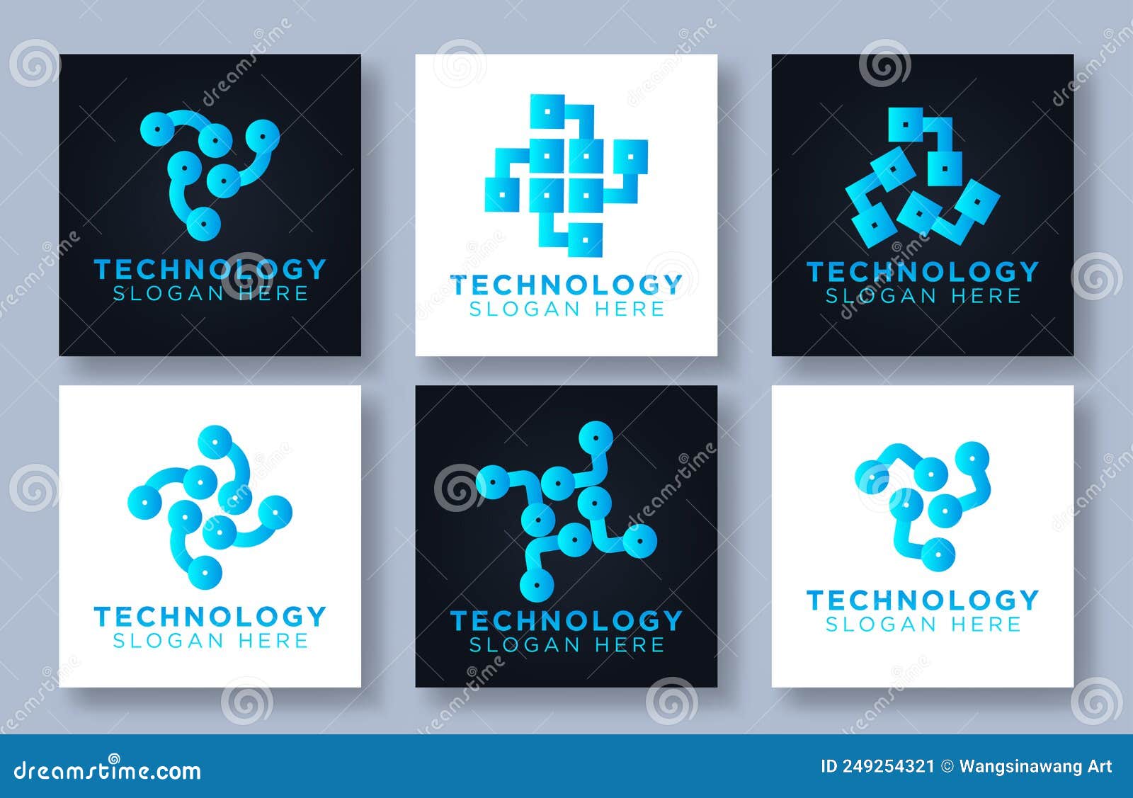 Logo Collection of Tech Technology Circuit Logo Design Stock Vector ...