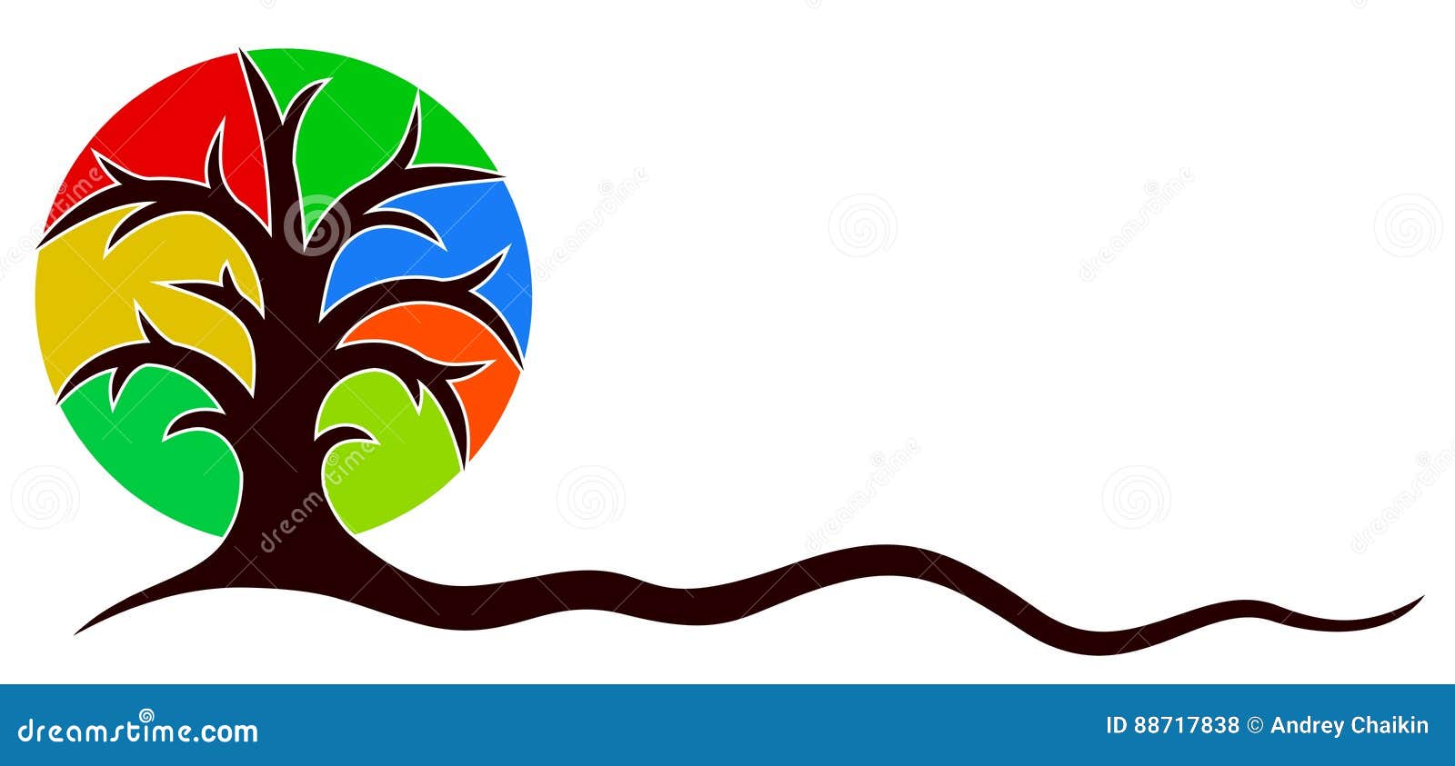 Logo color tree. stock vector. Illustration of flora - 88717838