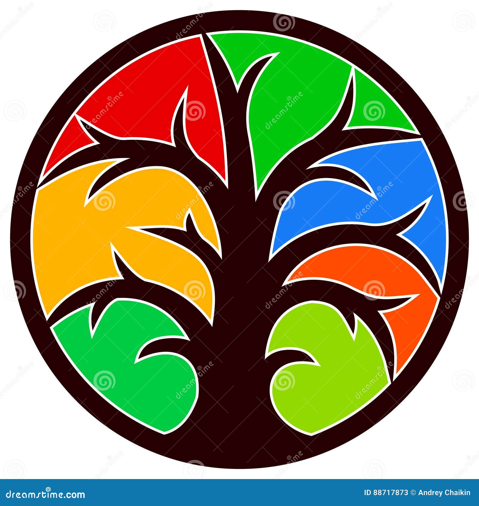 Logo color tree. stock vector. Illustration of abstract - 88717873