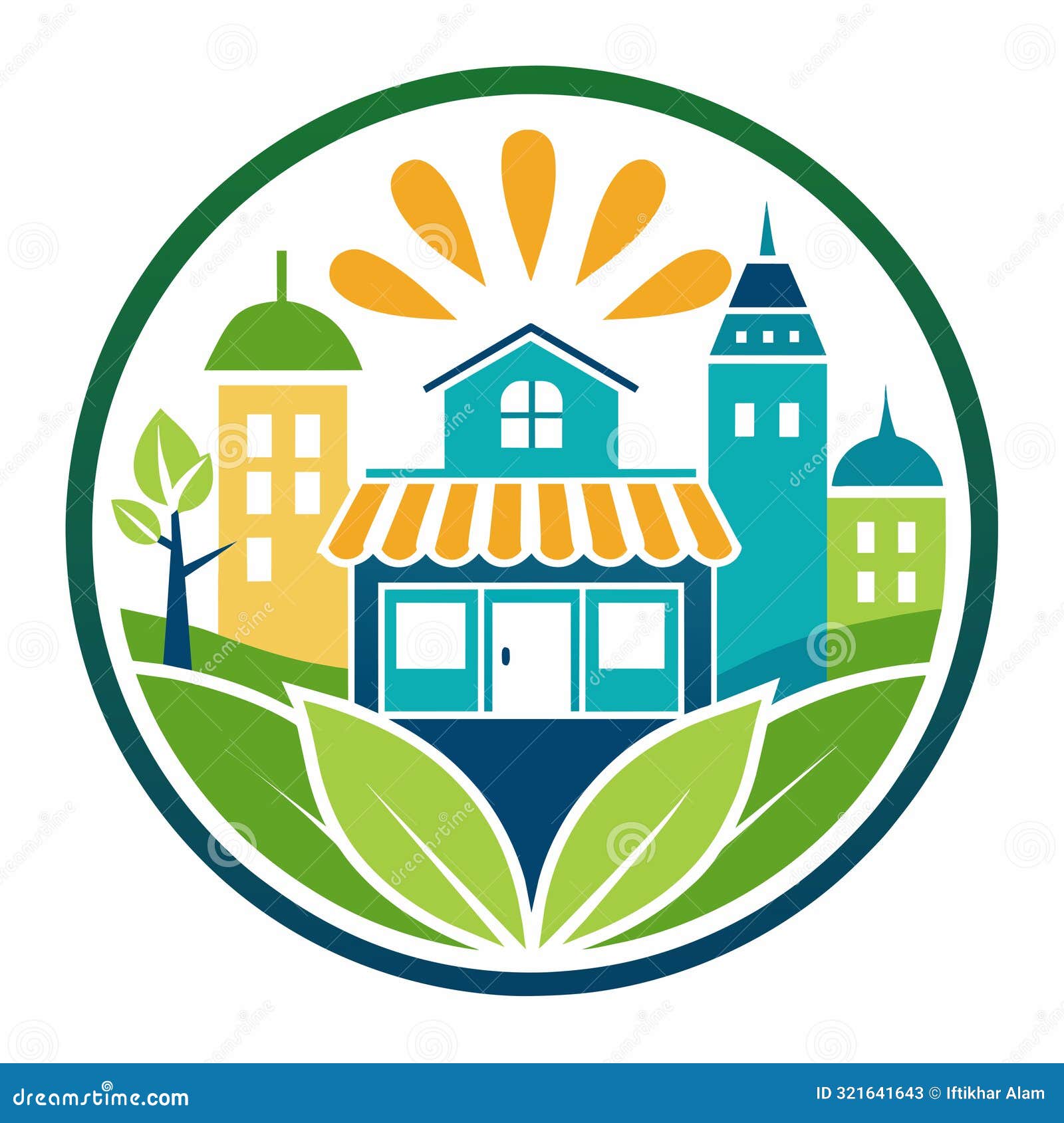 A Logo For A Community Outreach Program, Featuring A Stylized Sun ...