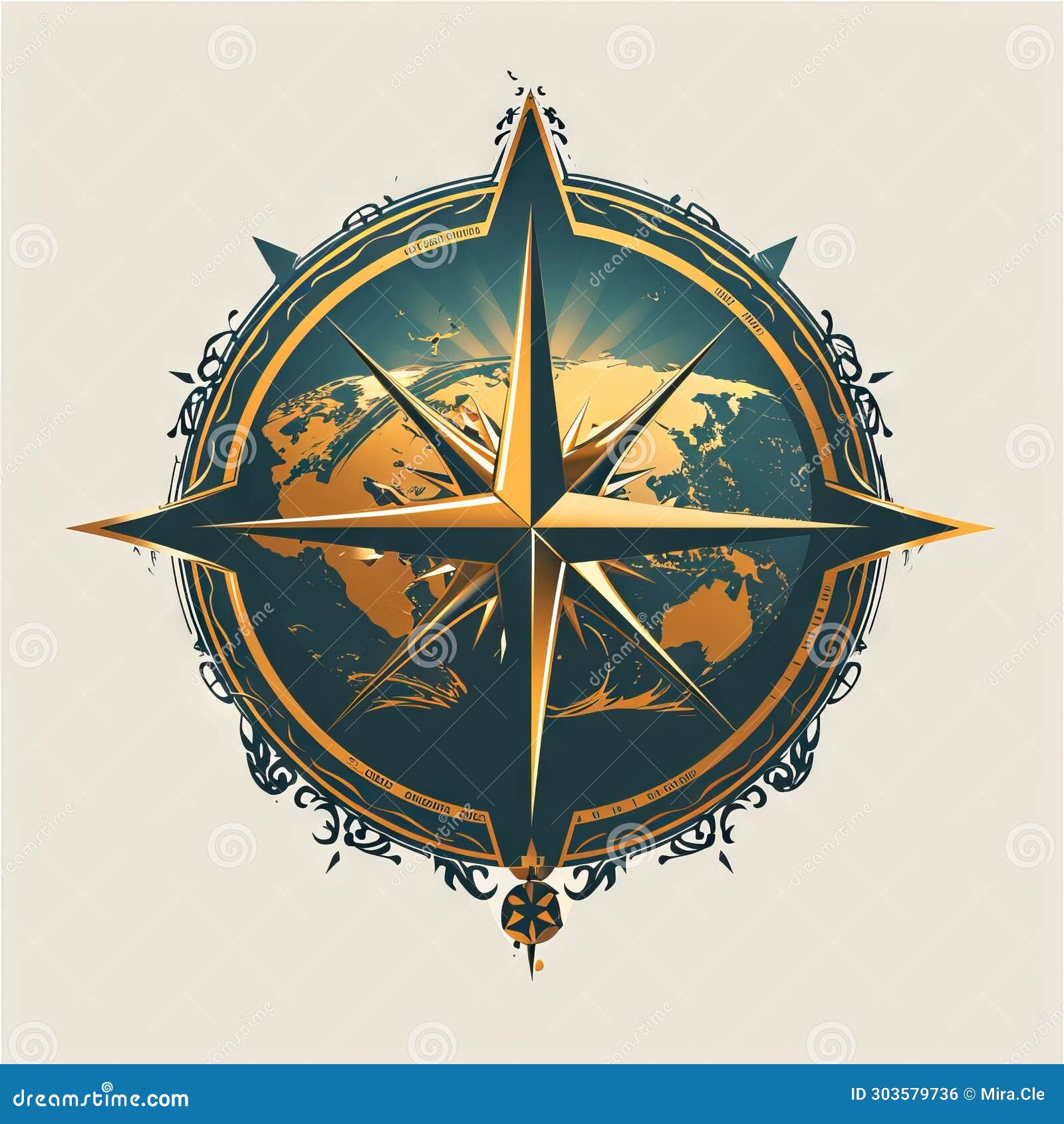 Logo with Compass Created with Generative AI Technology Stock ...