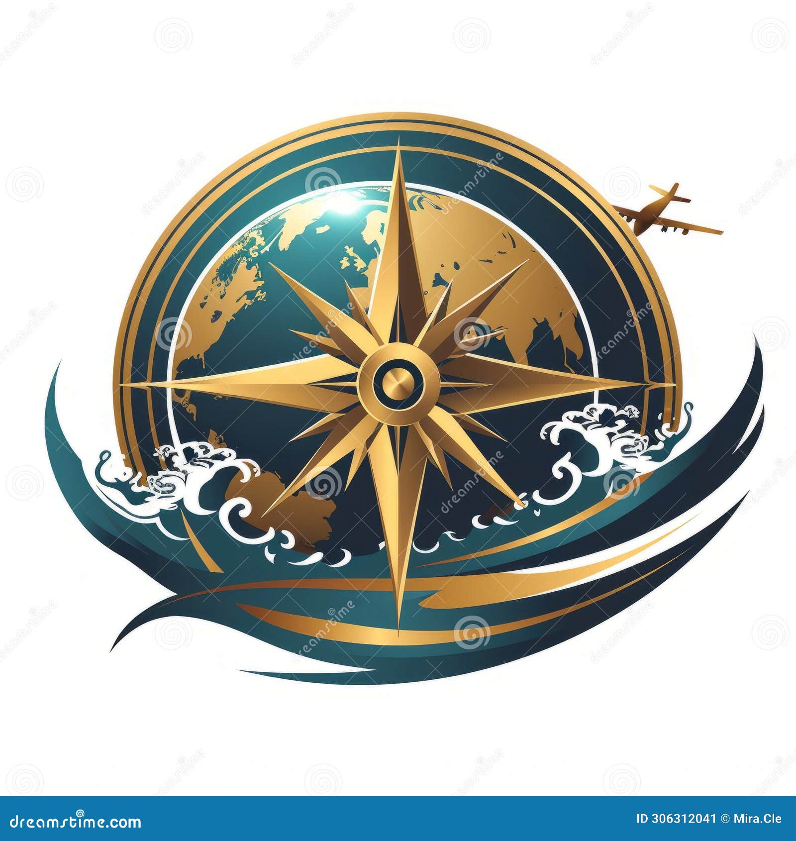Logo with Compass Created with Generative AI Technology Stock ...