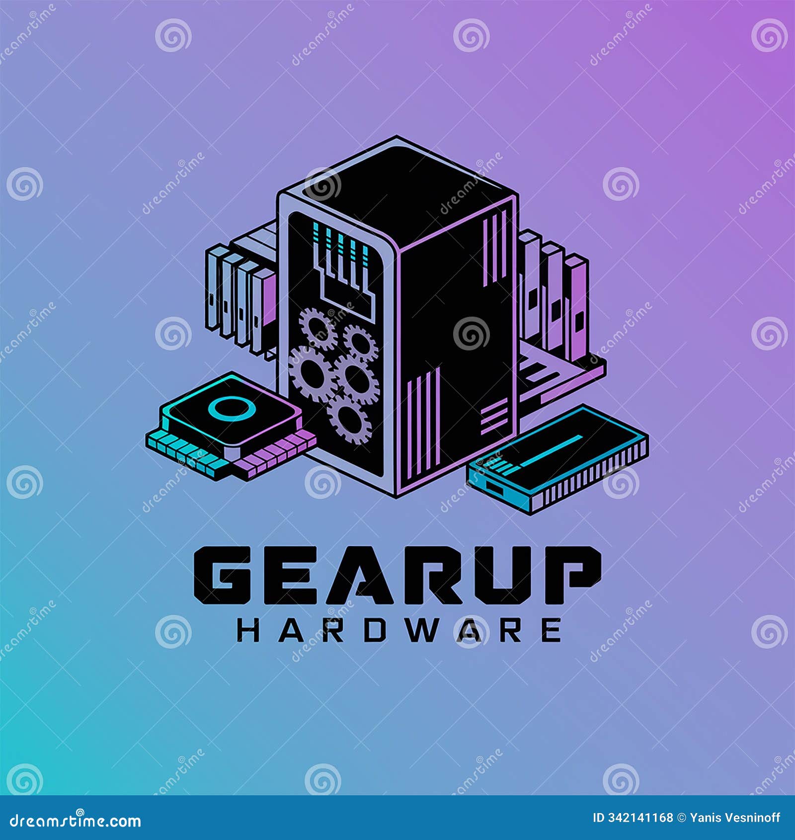 The Logo of the Computer Hardware Store Stock Illustration ...
