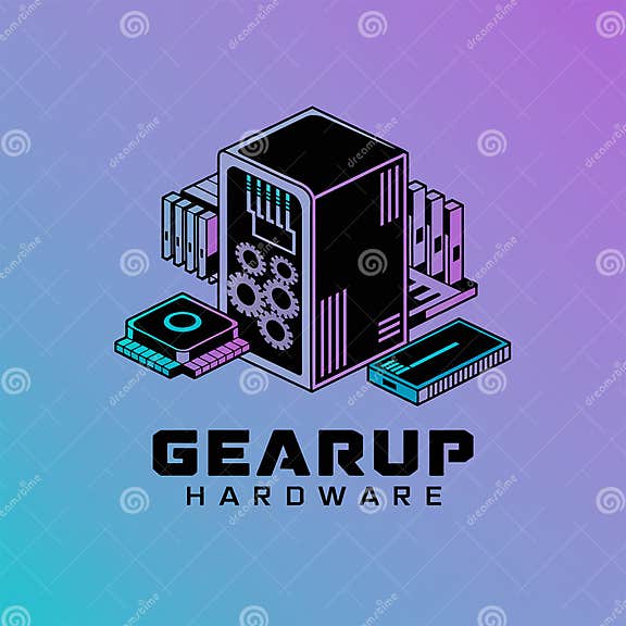 The Logo of the Computer Hardware Store Stock Illustration ...