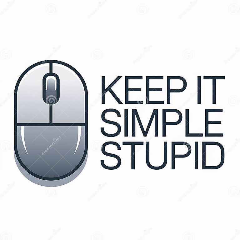A Logo with a Computer Mouse and the Text "Keep it Simple Stupid" Stock Illustration ...