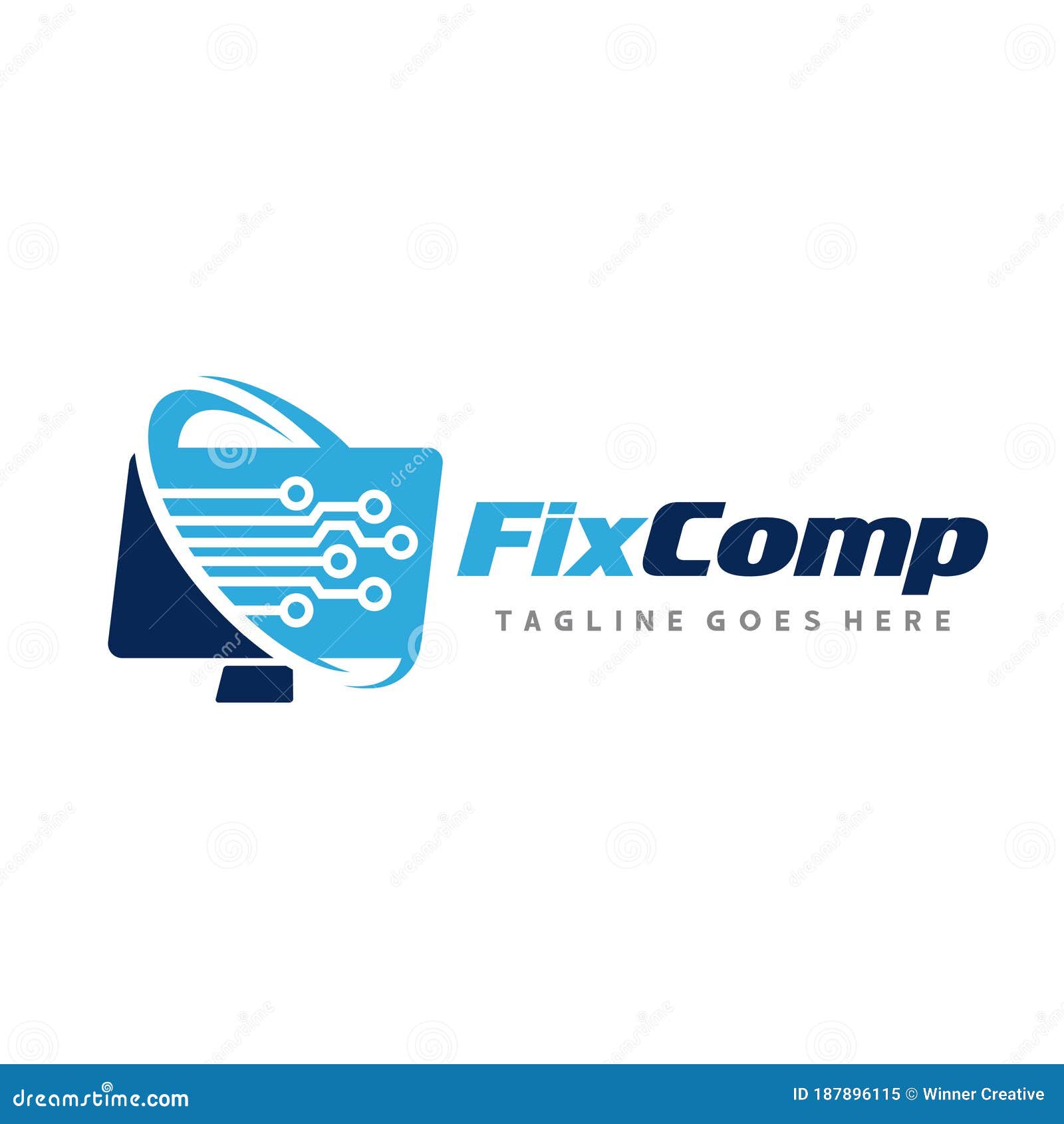 Computer Repair Logo. Computer Service Logo Stock Vector - Illustration ...