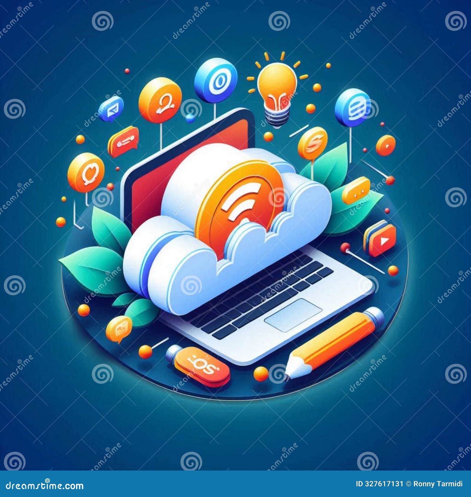 Logo Computer Screen with an Internet Image on it Which is Connected To ...