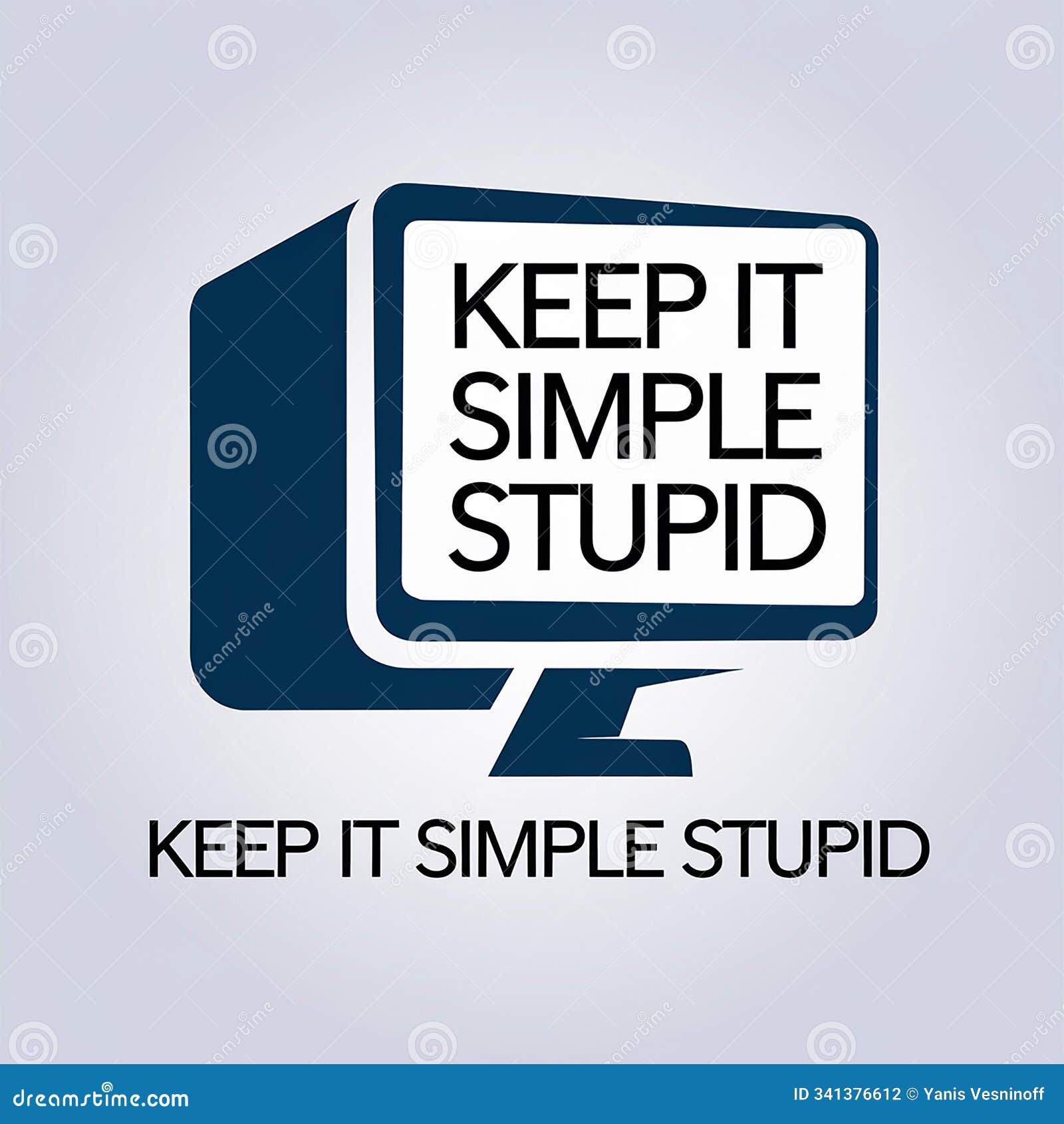 A Logo with a Computer and the Text "Keep it Simple Stupid" Stock ...