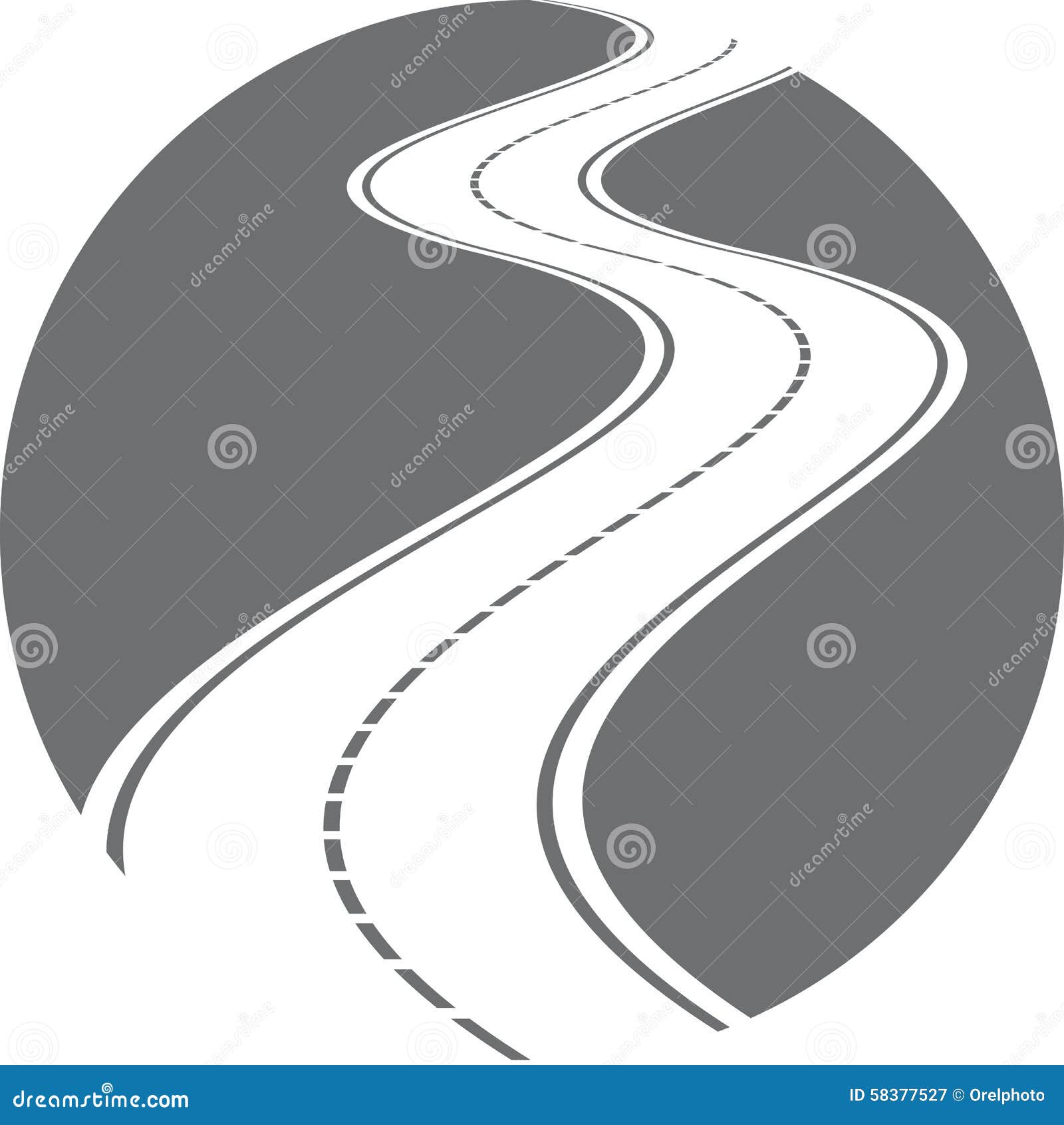 Logo Con La Prospettiva Della Strada Curva Illustrazione Vettoriale ...