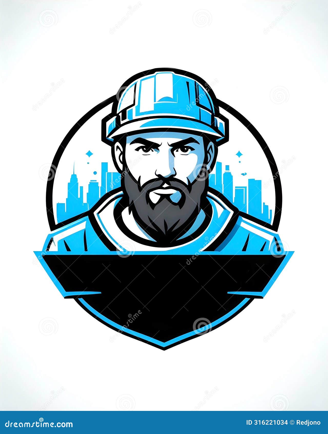 Logo Concept Computer Engineer Working on PC Stock Illustration ...