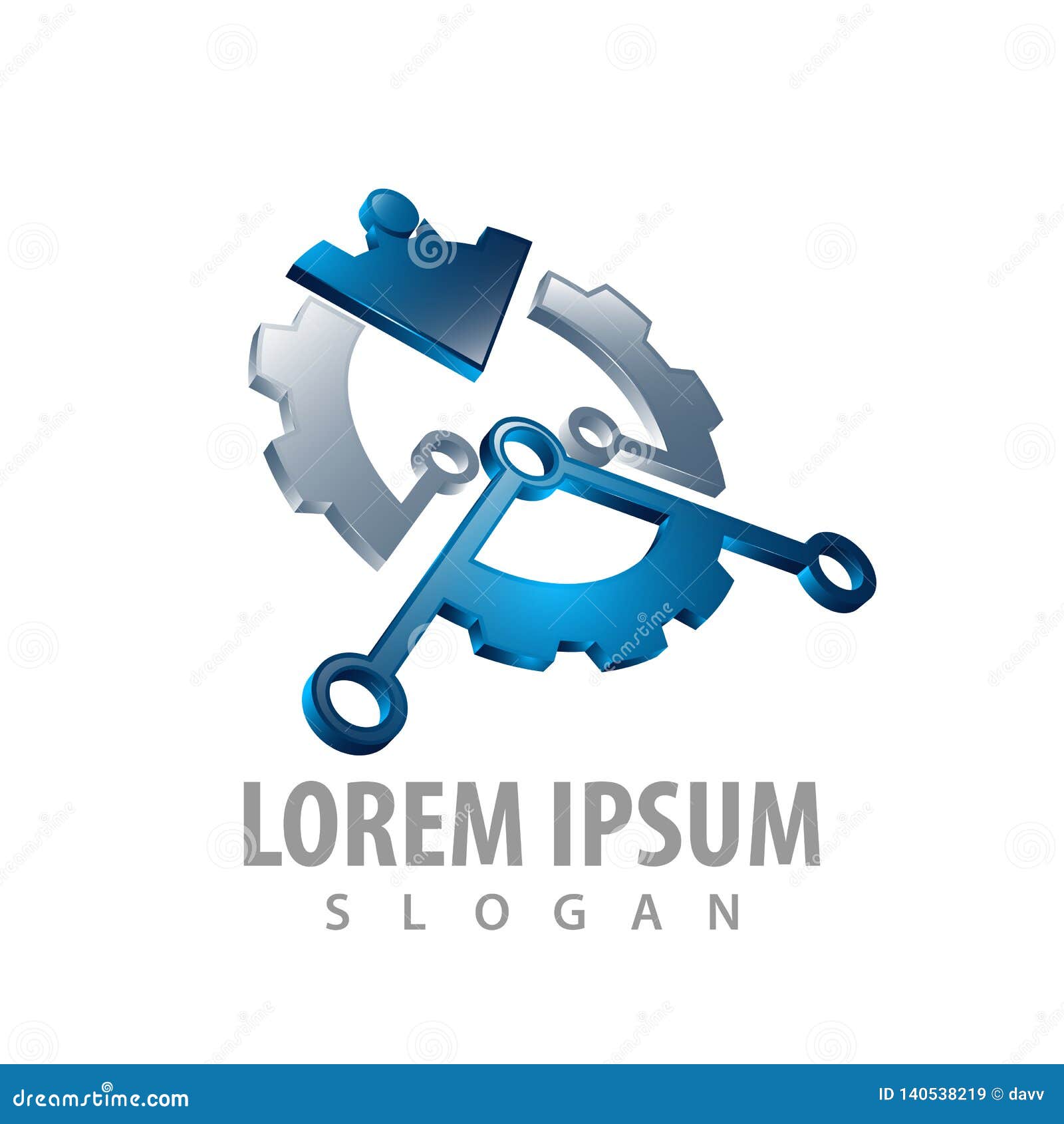 Logo Concept Design. Gear Arrow Industrial. 3D Style. Symbol Graphic ...