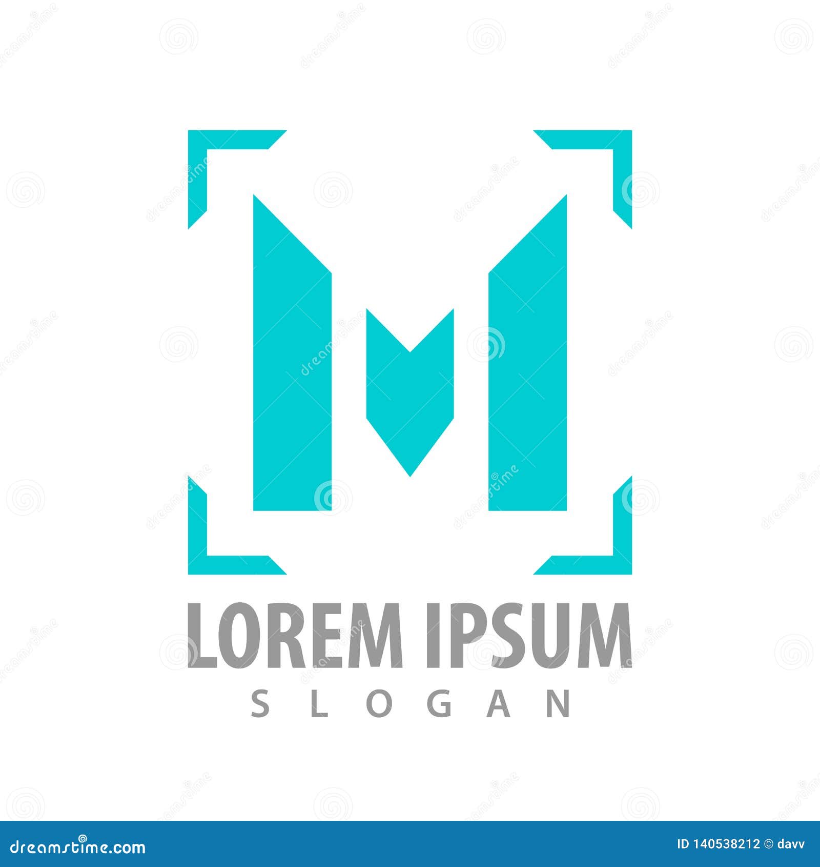 Logo Concept Design. Square Line. Initial Letter M. Symbol Graphic ...