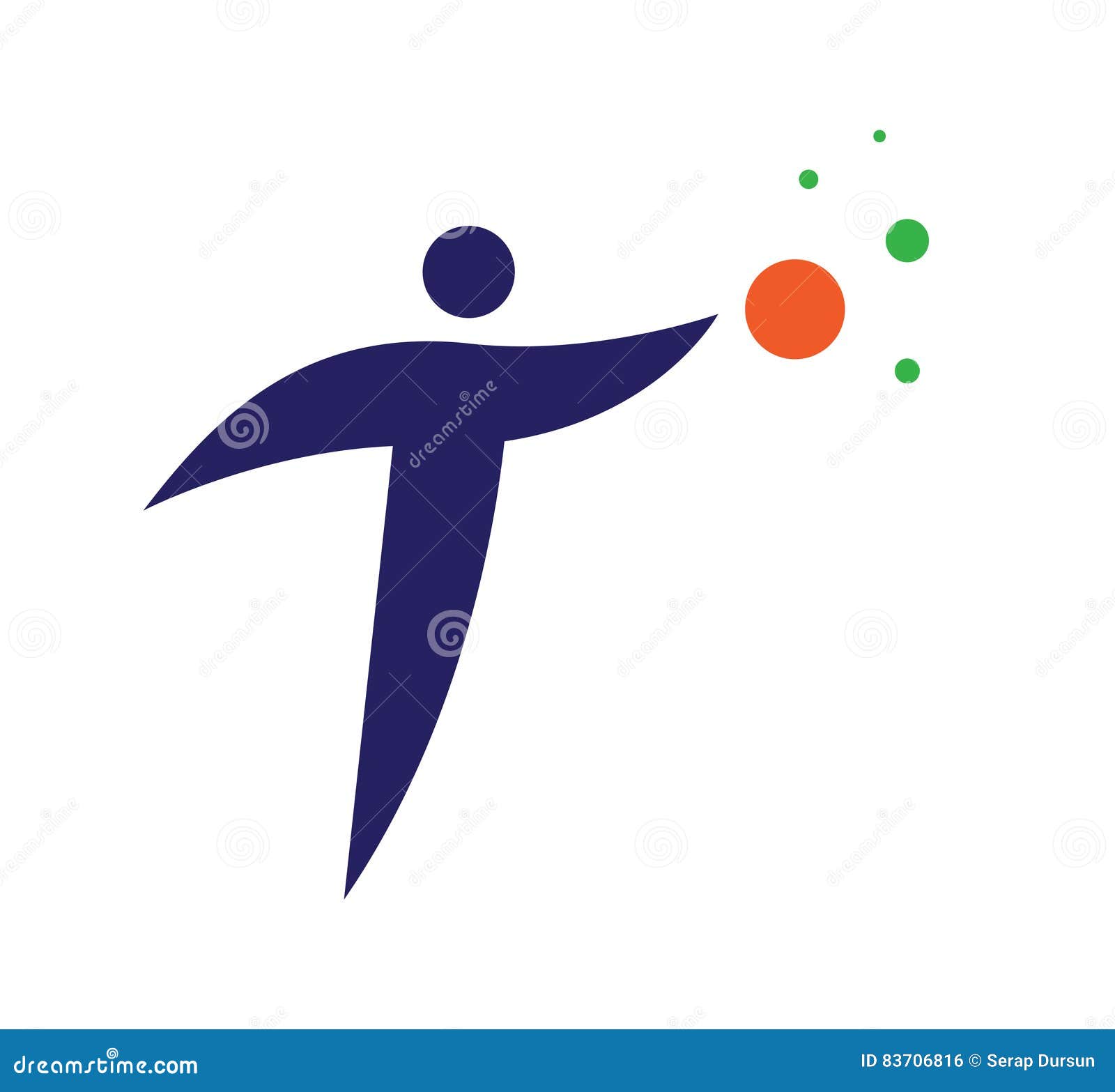 Logo Concept with a Person stock illustration. Illustration of ...