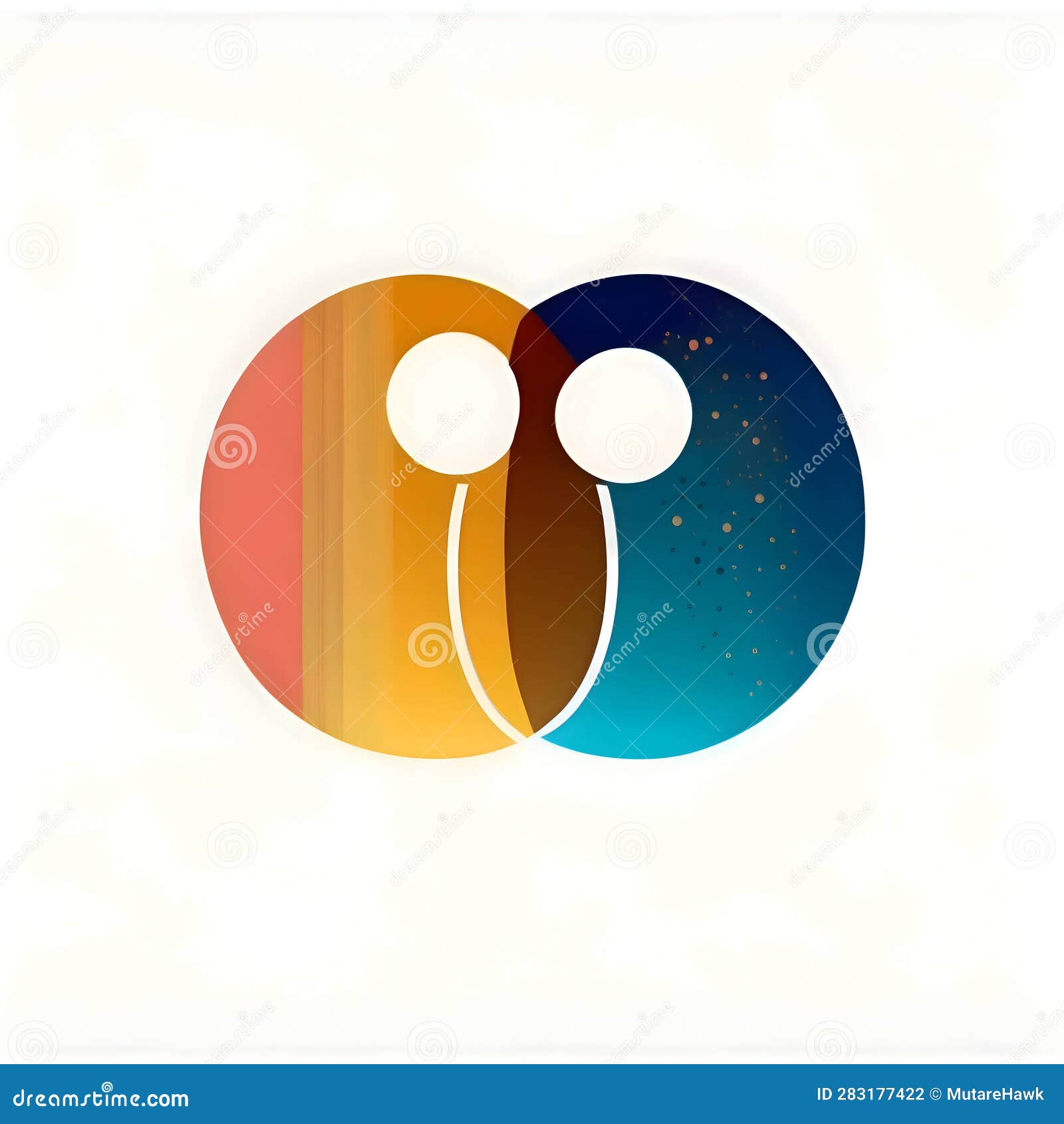 Logo Concept - Two Connected Circles with Holes Stock Vector ...