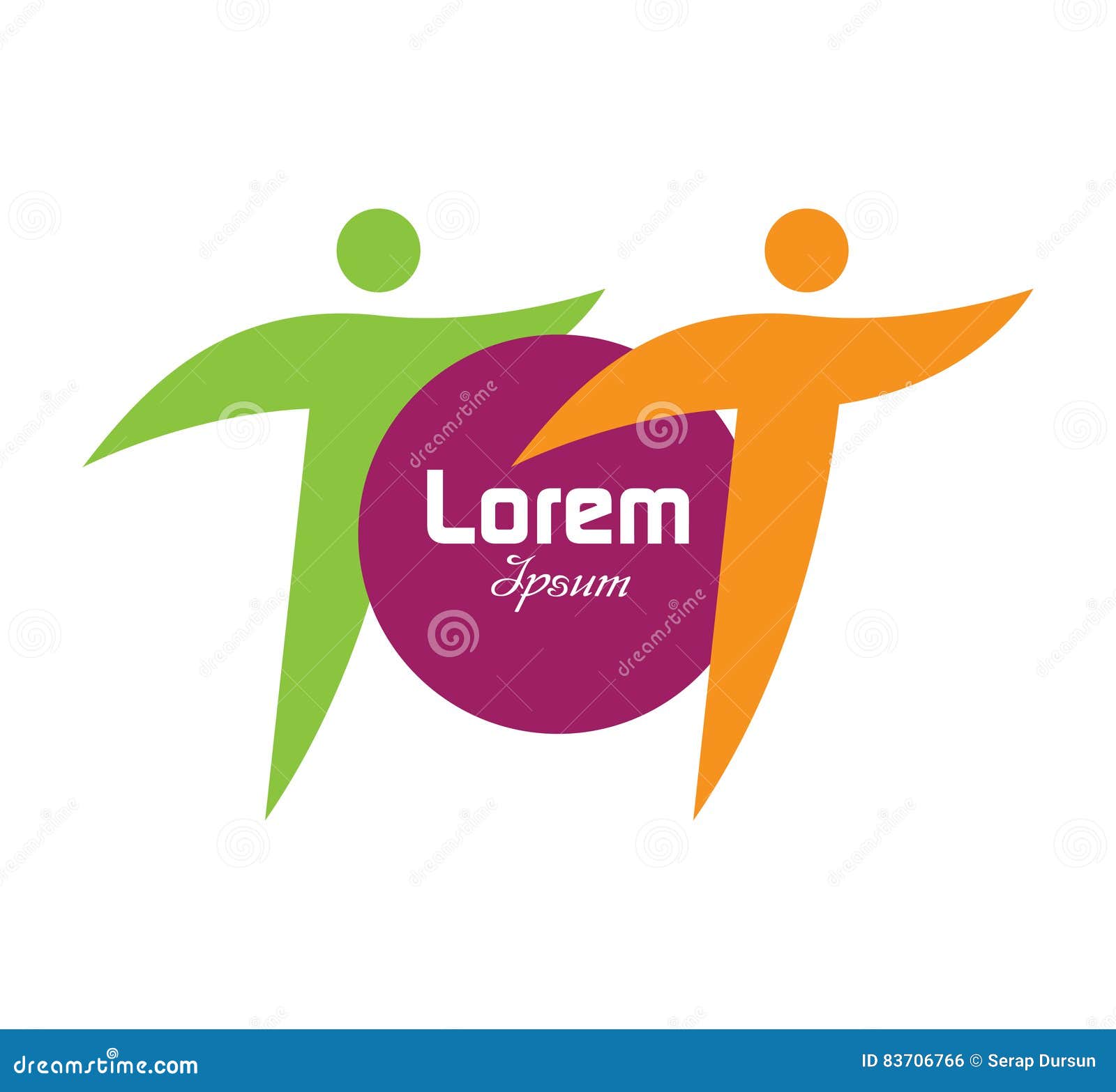 Logo Concept with Two Person Stock Vector - Illustration of friend ...