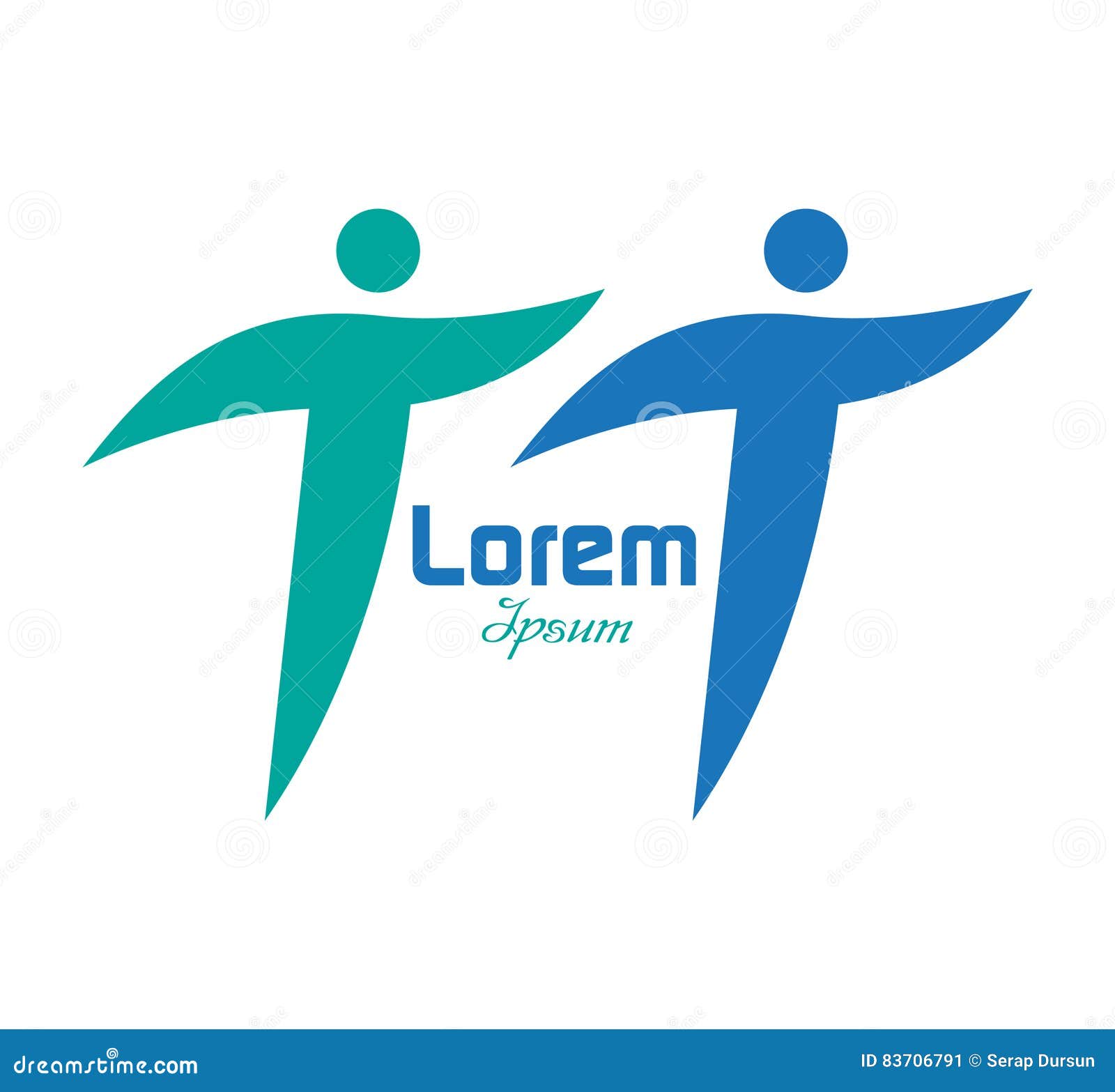 Logo Concept with Two Person Stock Vector - Illustration of help ...