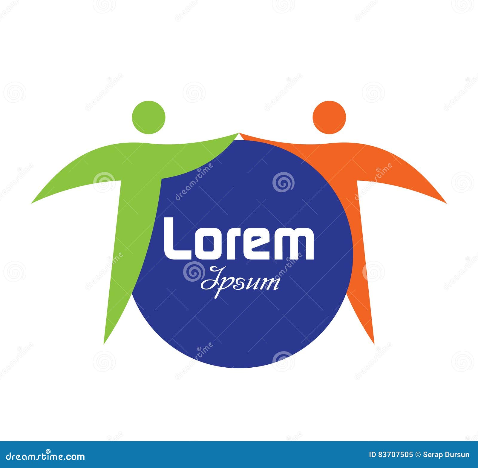 Logo Concept with Two Person Stock Illustration - Illustration of ...