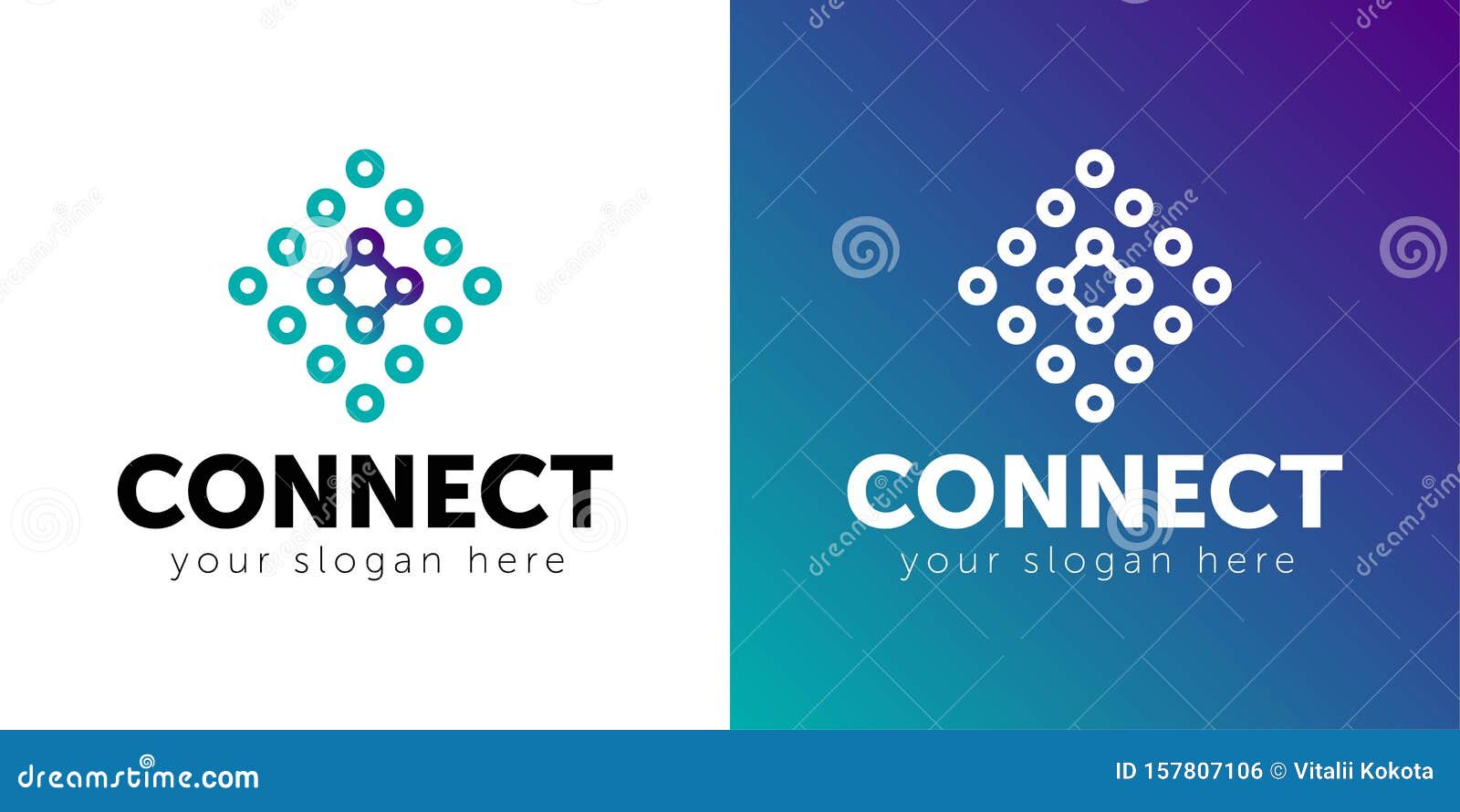 Logo Connect. Abstract Connect Icon Logo Design Made of Color Pieces ...