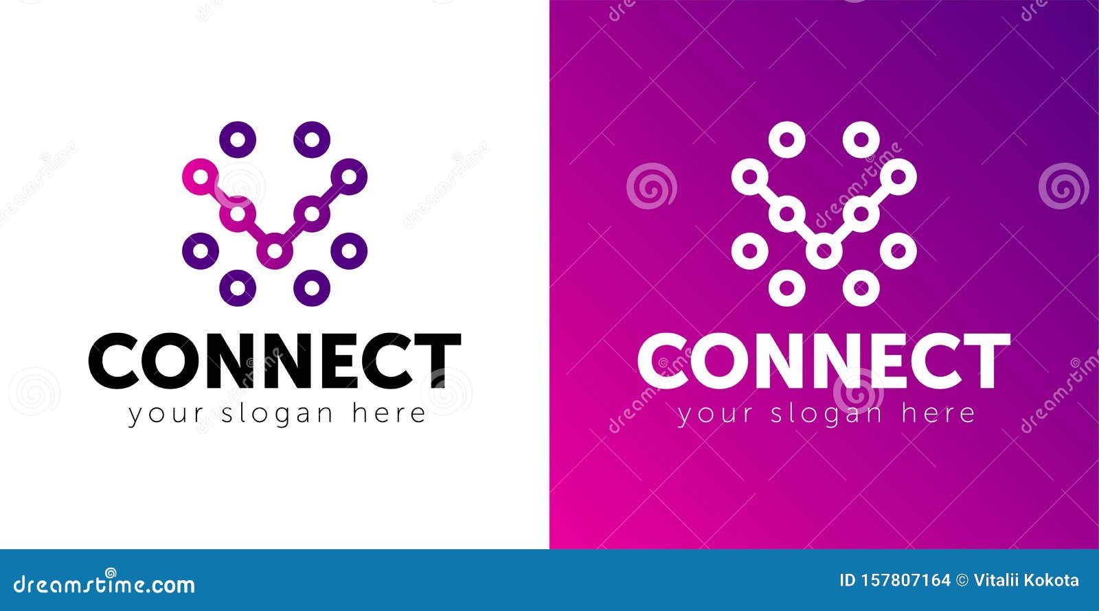 Logo Connect. Abstract Connect Icon Logo Design Made of Color Pieces ...