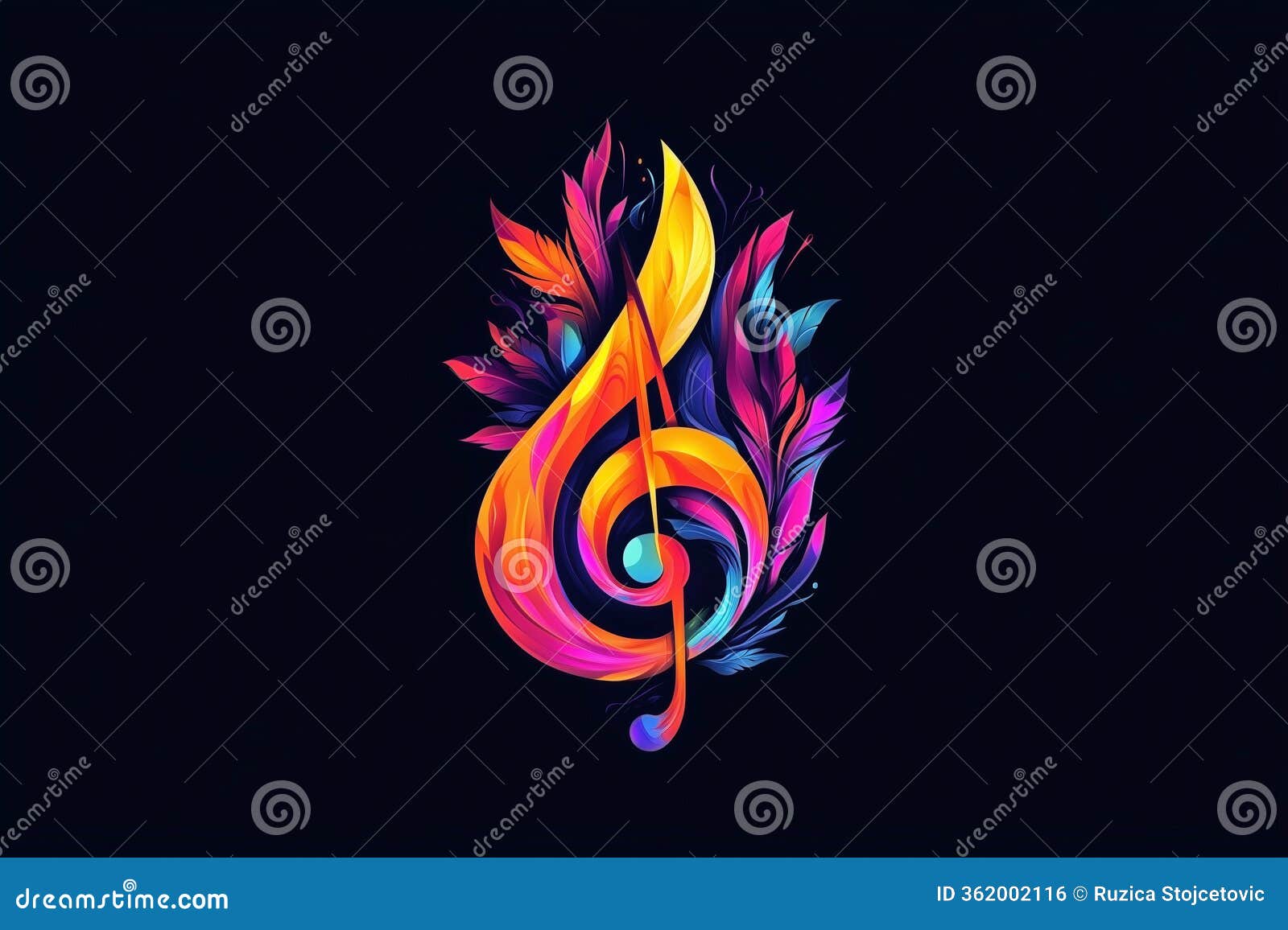 The Logo Consists of an Abstract and Stylized Music Note Shape Ai ...