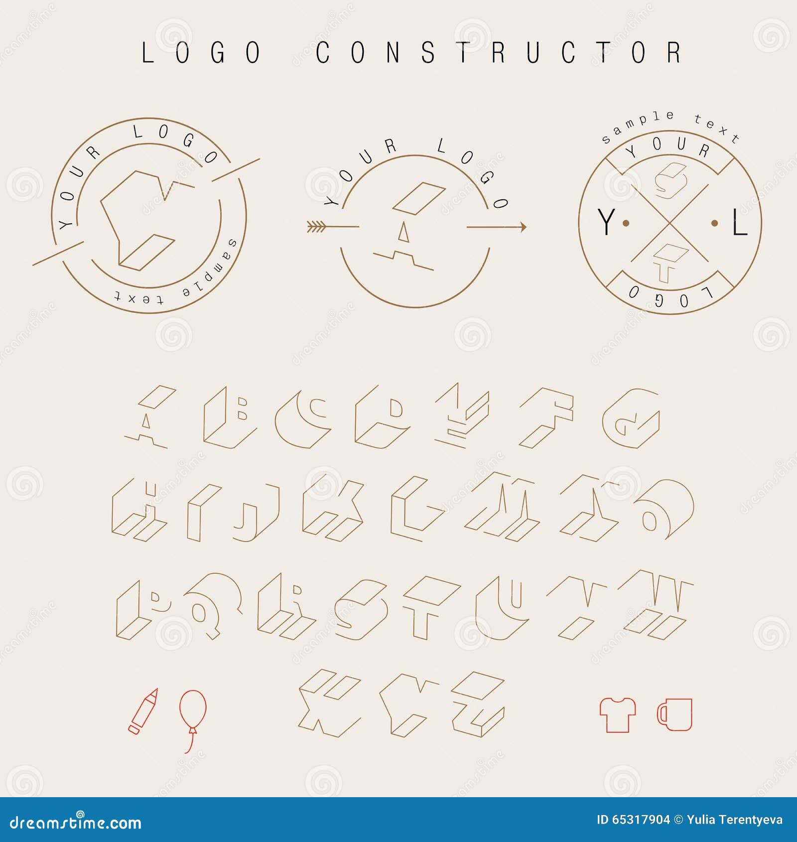 Logo constructor set stock illustration. Illustration of identity ...