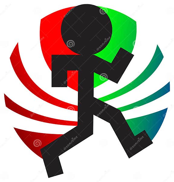 Logo courant illustration de vecteur. Illustration du athlète - 17624518