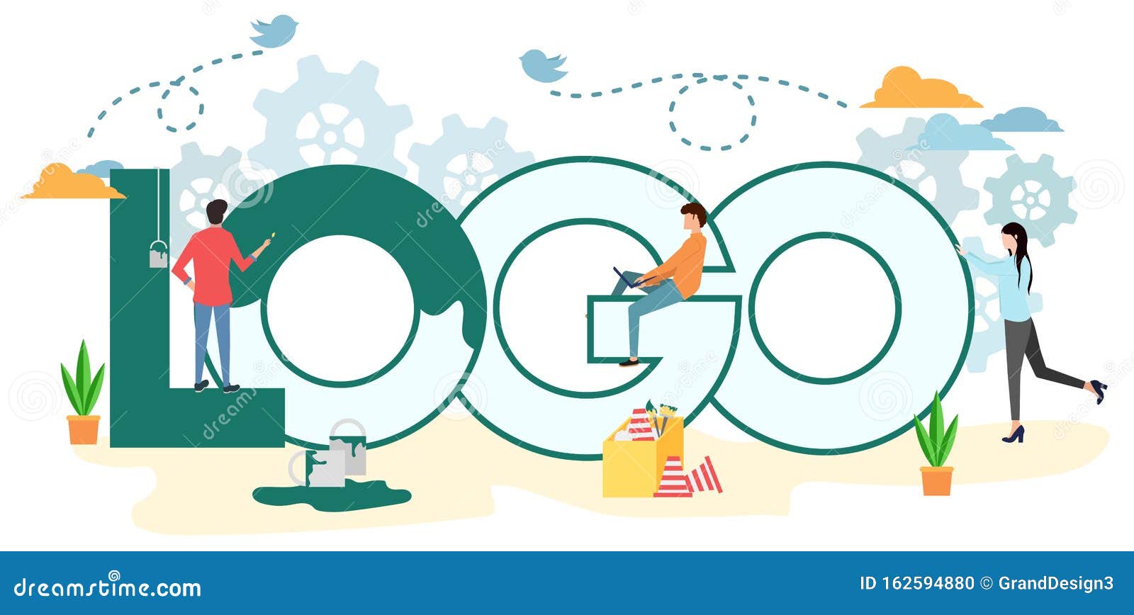 Logo Creation Process. a Group of People are Working on the Logo ...