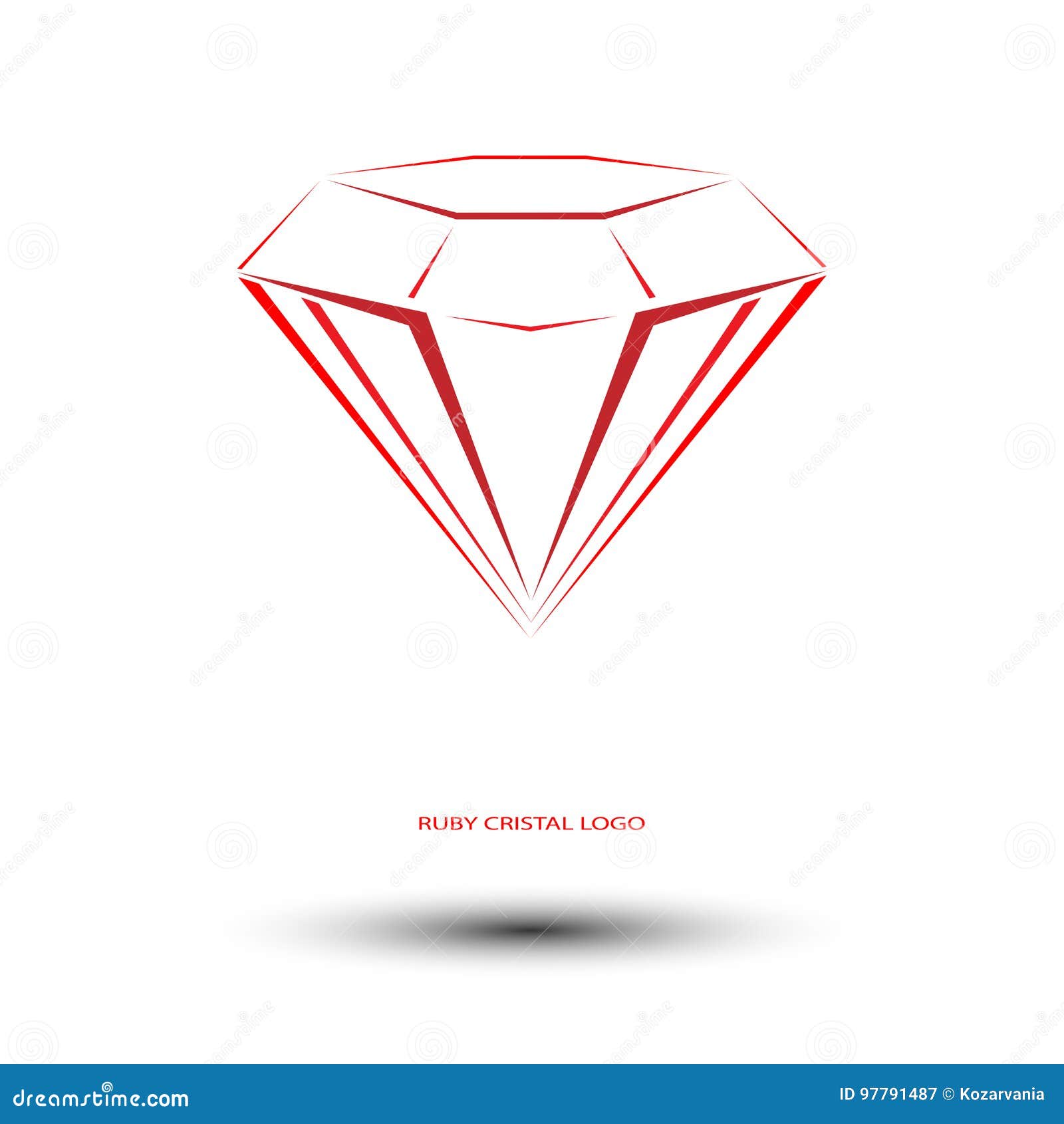 Logo cristal rouge illustration de vecteur. Illustration du forme ...
