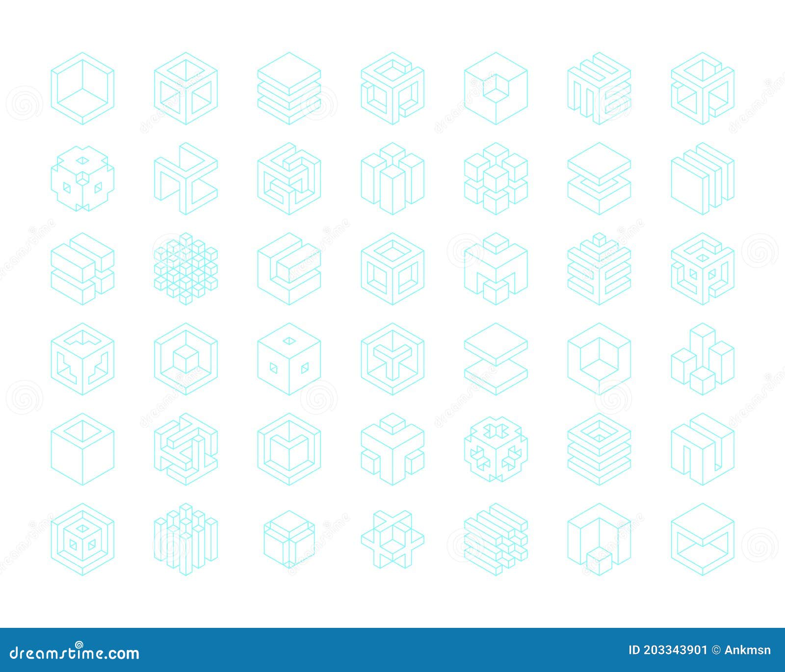 Logo Cubes Template Include Guides in Eps File. Vector Cube Stock ...