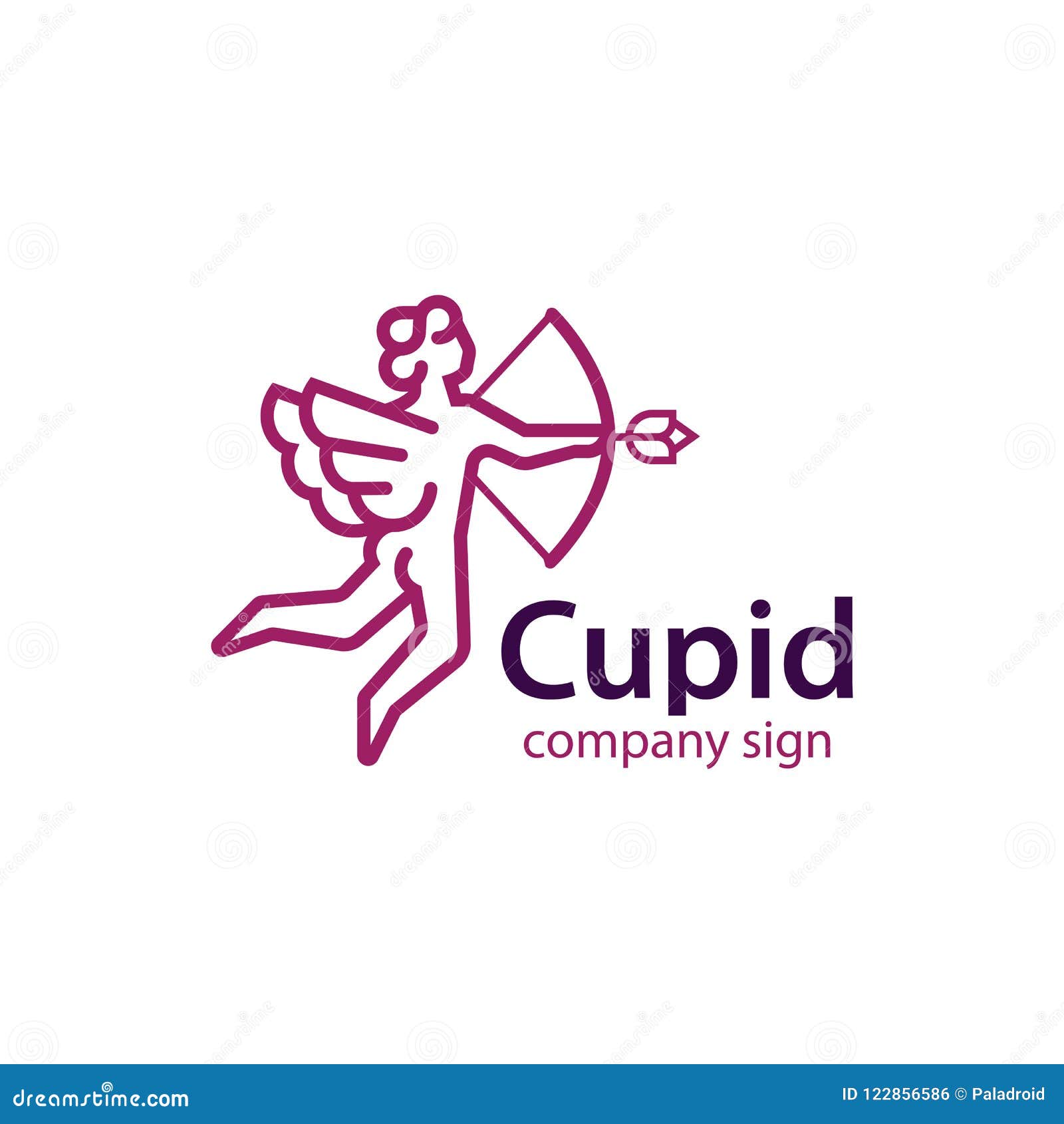 Logo Cupid, Cupido Con El Arco Y Las Flechas De La Flor Ilustración del ...