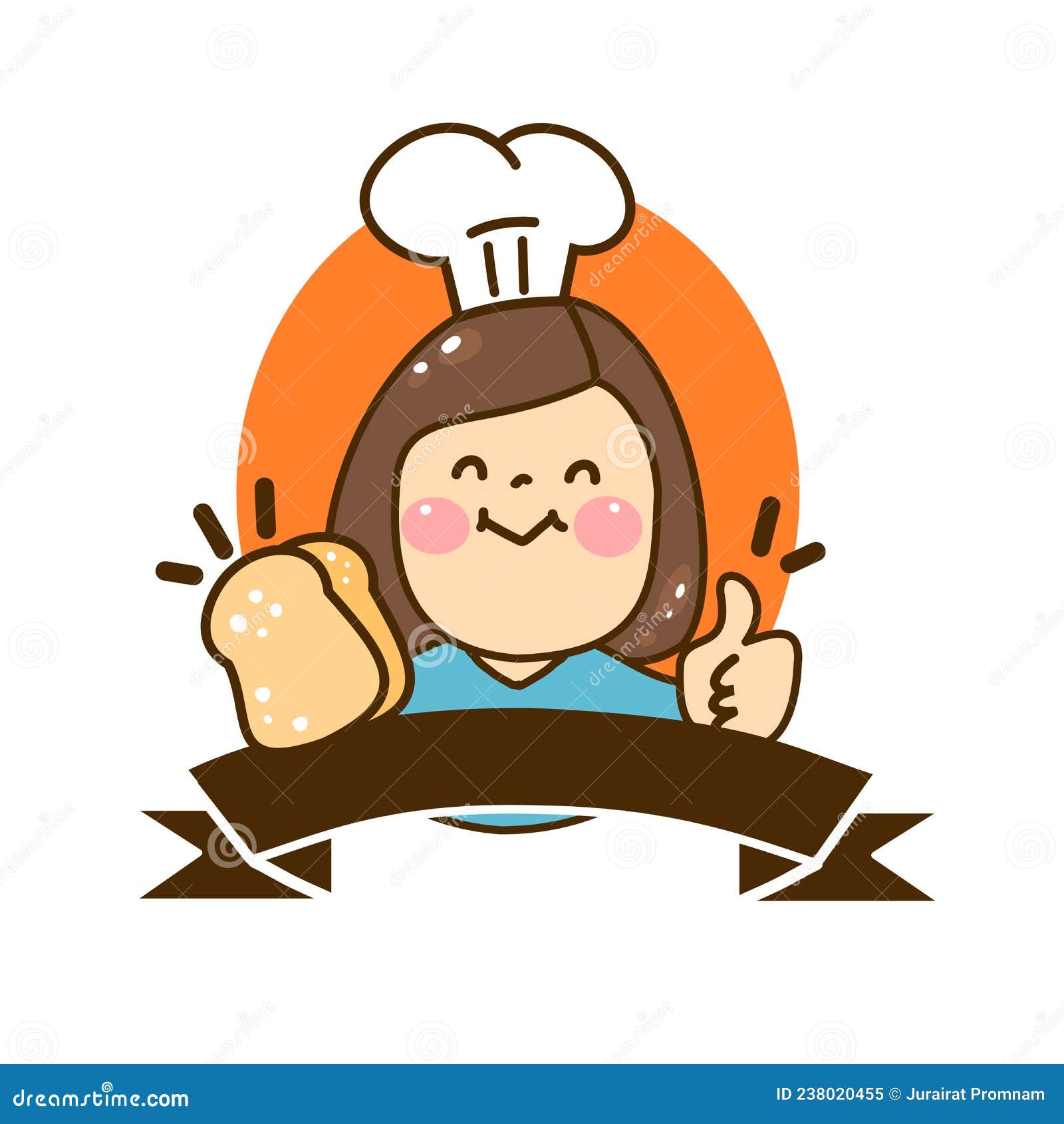 Logo Cute Bread Crispy Vector. Stock Illustration - Illustration of ...
