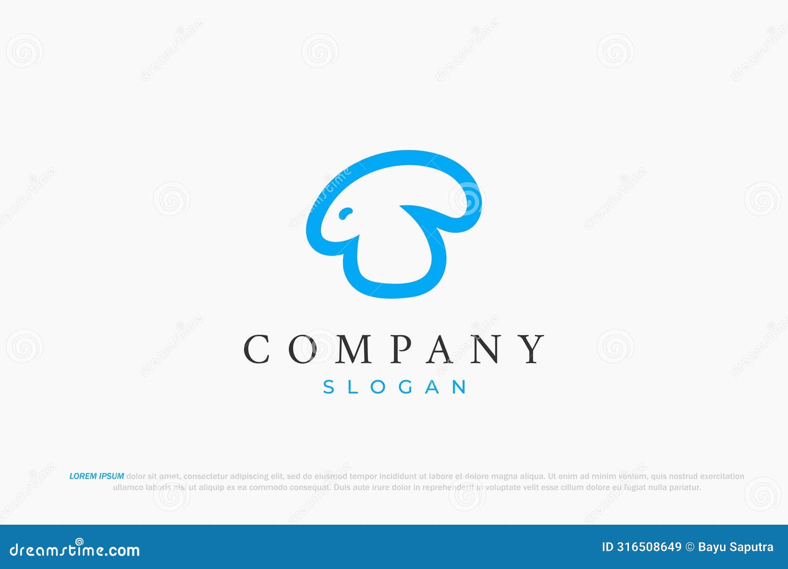 Logo Cute Rabbit Simple Clean Stock Illustration - Illustration of ...