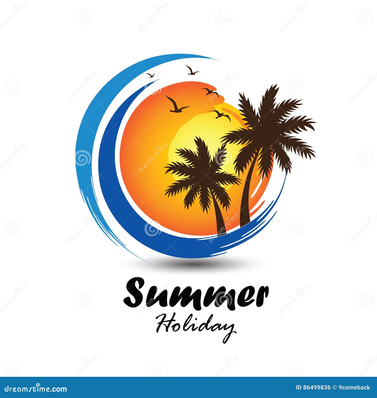 Logo d'été illustration de vecteur. Illustration du estampille - 86499836