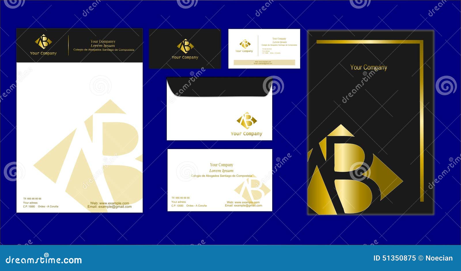 Logo D'or Ab De Style De Calibre D'identité D'entreprise Illustration Stock - Illustration du ...