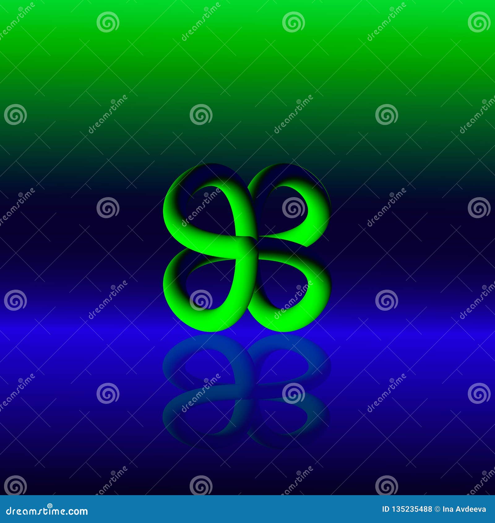 Abstract 3d Logo Green on a Blue Background. Stock Vector ...