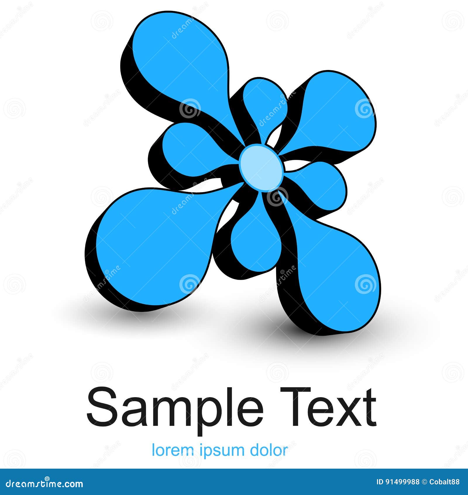Logo 3D black and blue stock vector. Illustration of modern - 91499988