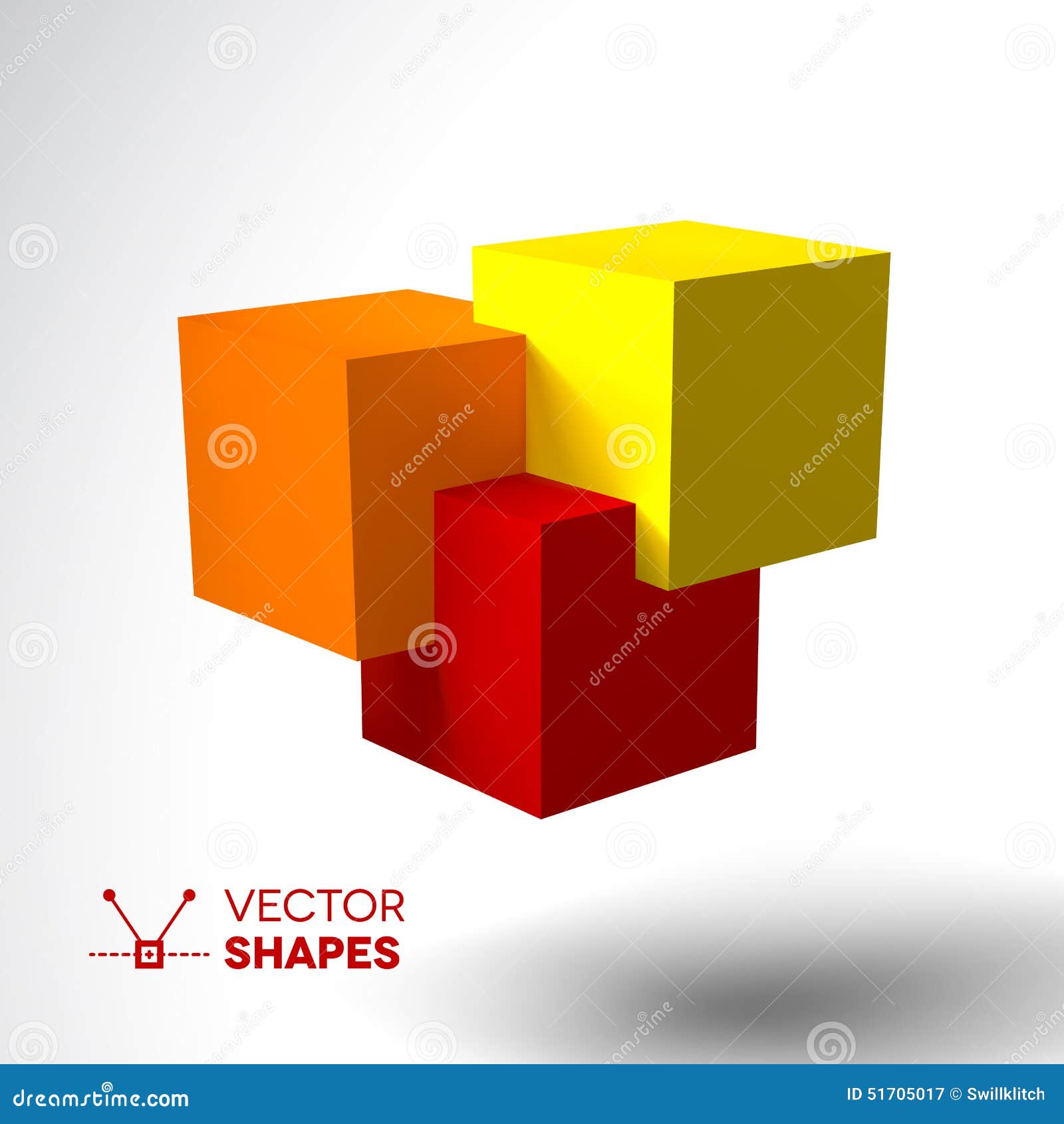 Logo 3D Con I Cubi Colorati Luminosi Illustrazione Vettoriale ...