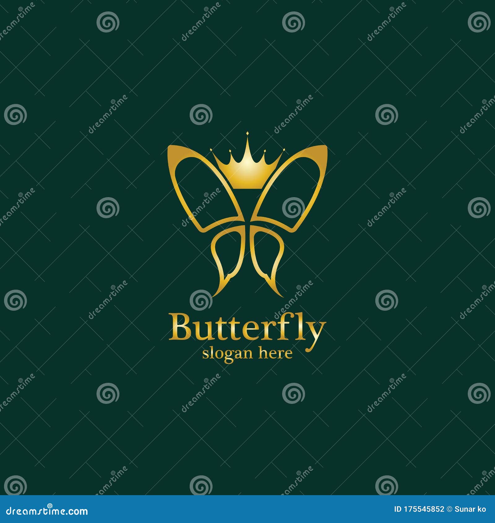 Logo D'or De Papillon. Logotype Royal De Papillon Illustration de ...
