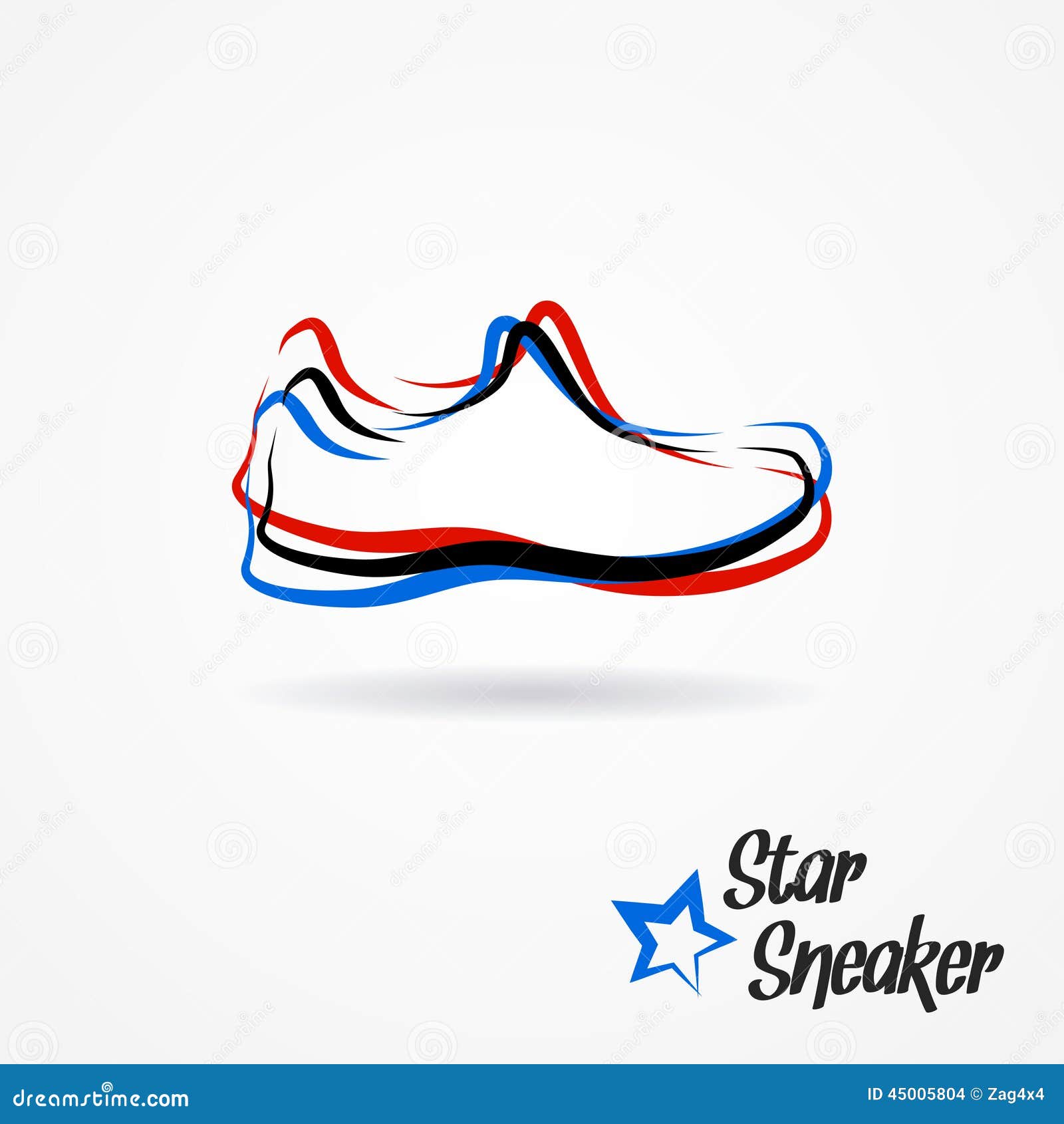 Logo d'espadrille d'étoile illustration stock. Illustration du mode ...