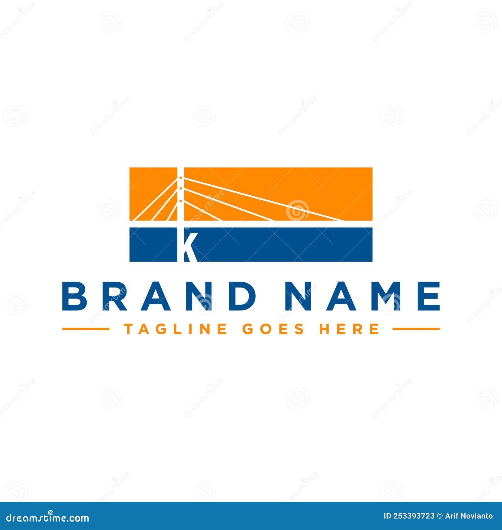 Logo D'illustration De Construction De Pont Avec Lettre K Illustration ...