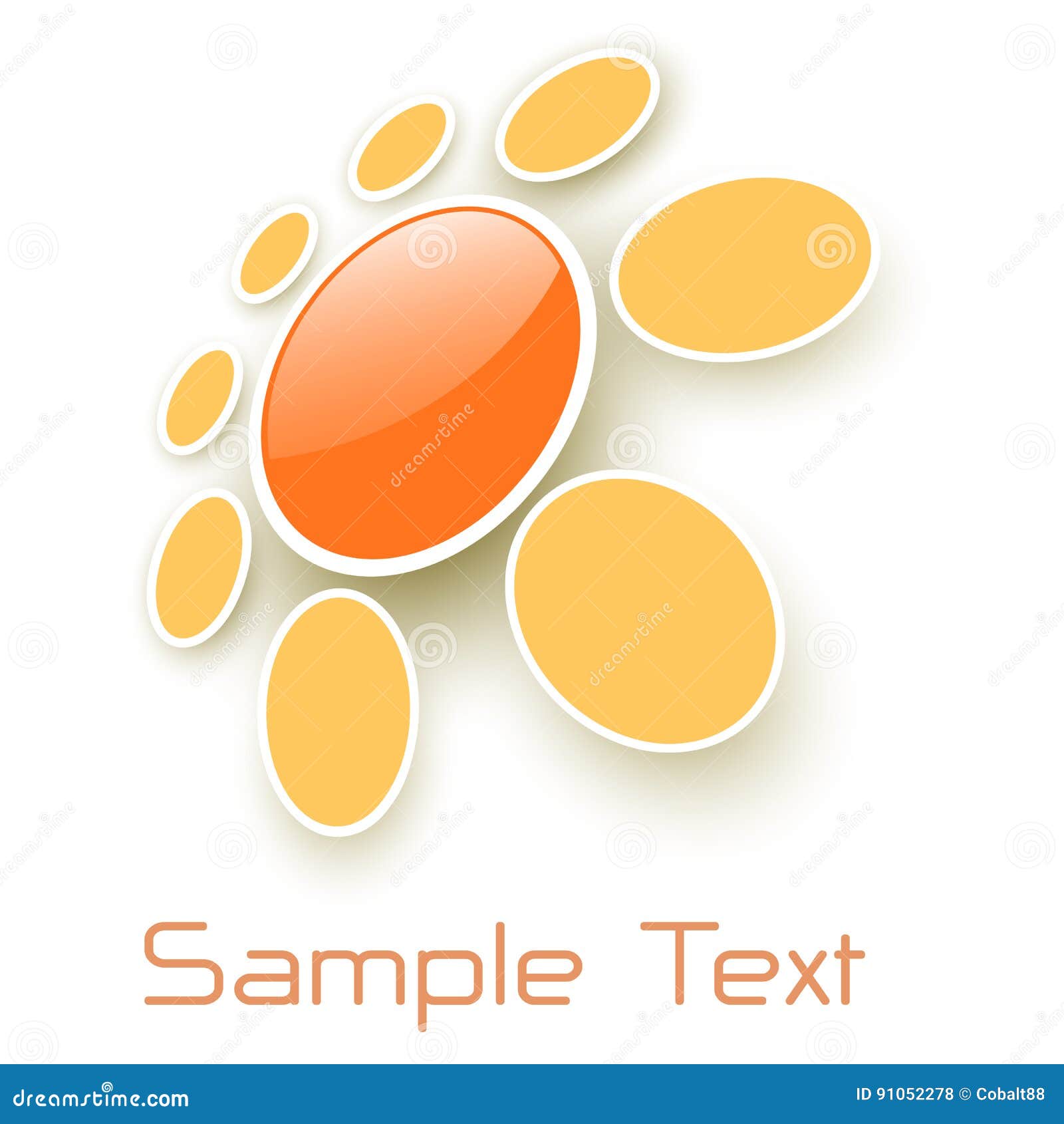 Logo 3D sunny flower stock vector. Illustration of shiny - 91052278