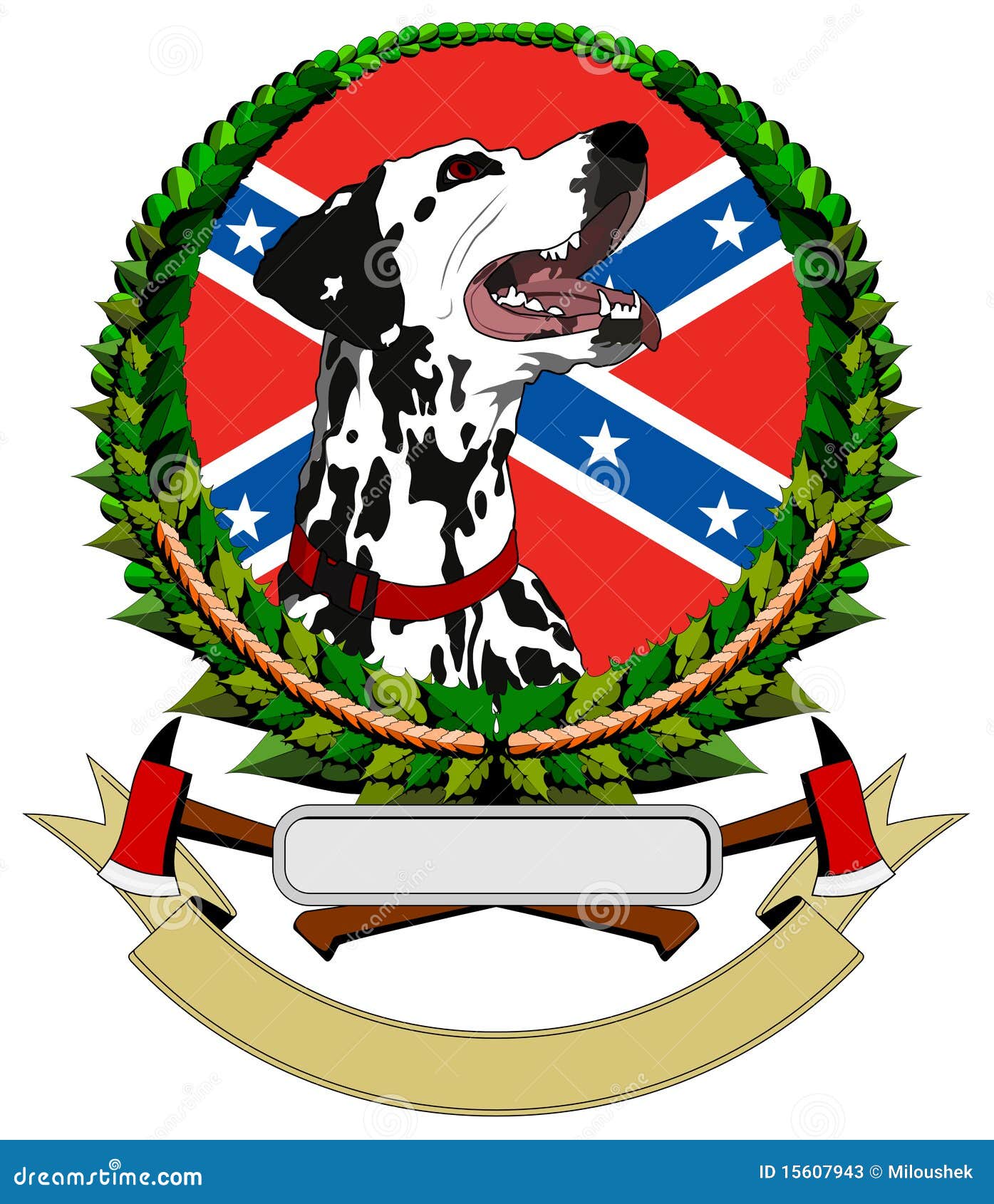 Logo with Dalmatians stock illustration. Illustration of ornament ...