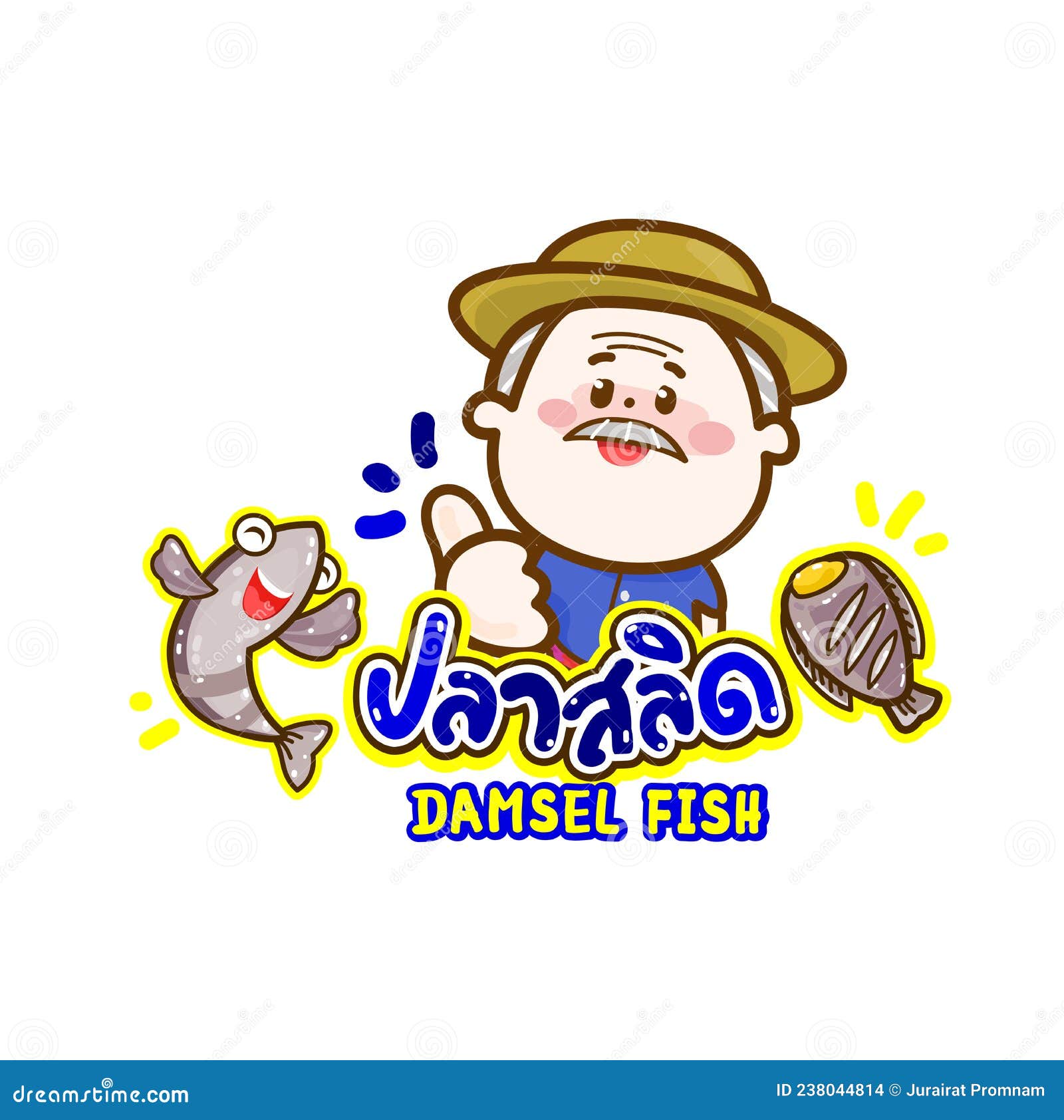 Logo Damsel Fish Character Vector Stock Vector - Illustration of ...