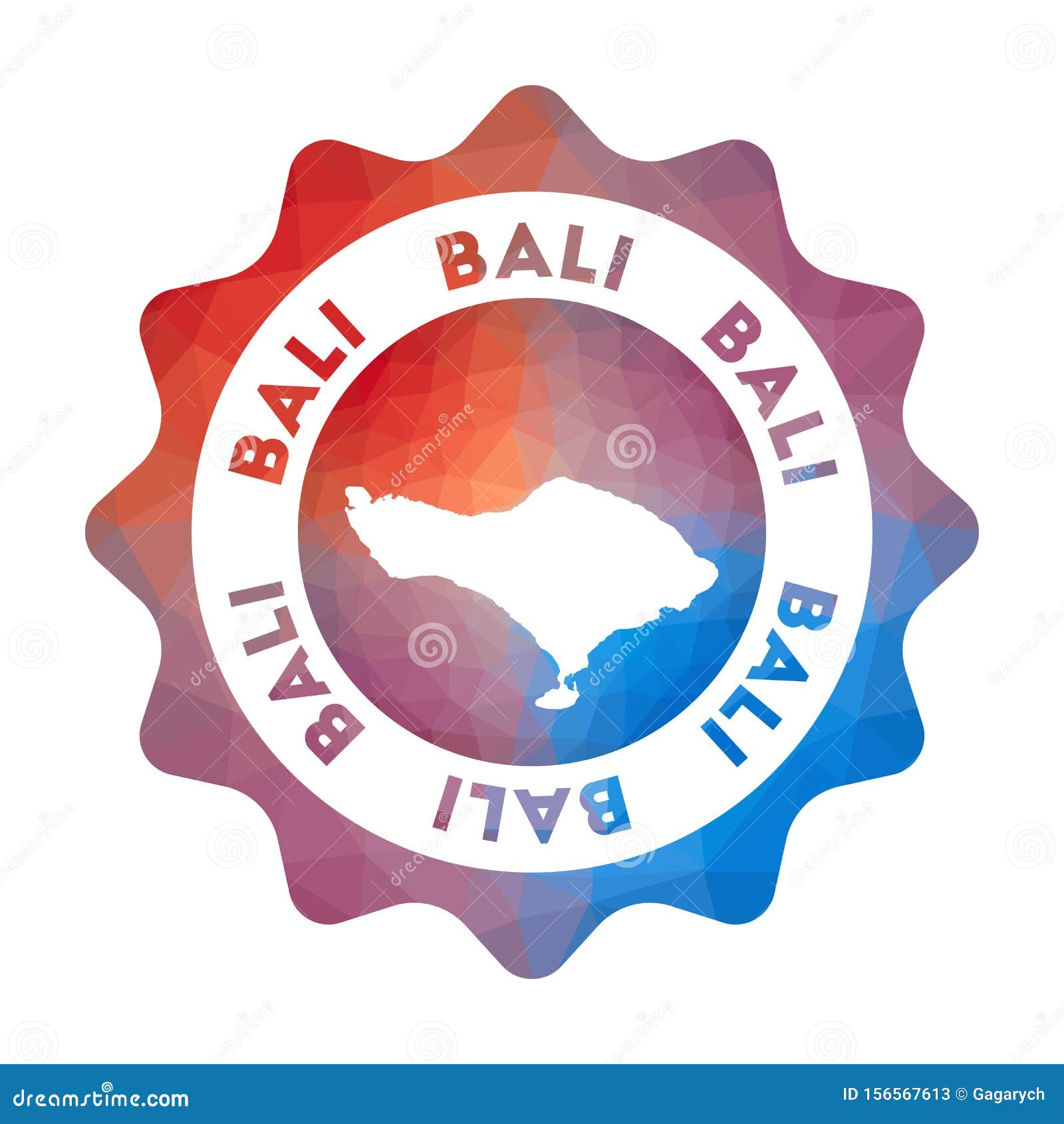 Logo de Bali low poly ilustración del vector. Ilustración de recorrido ...
